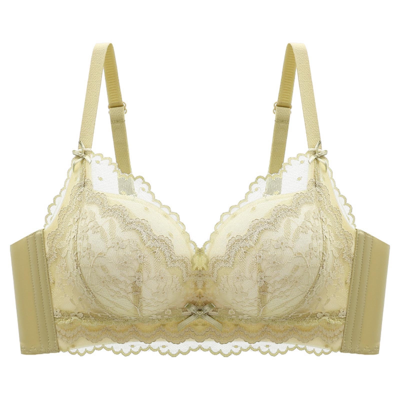 LYEAA Women Bras Wireless Push up Soft No Wire Lace Everyday Bras ...
