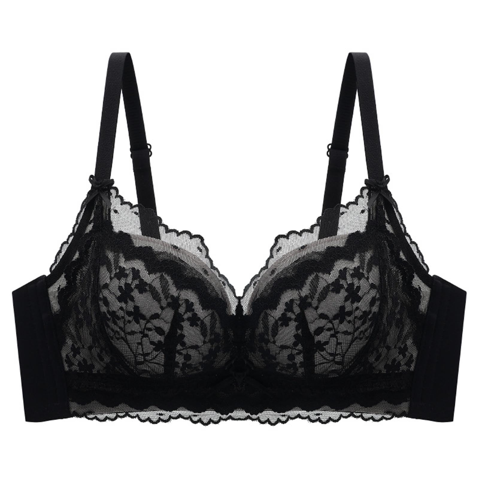 LYEAA Women Bras Wireless Push up Soft No Wire Lace Everyday Bras ...