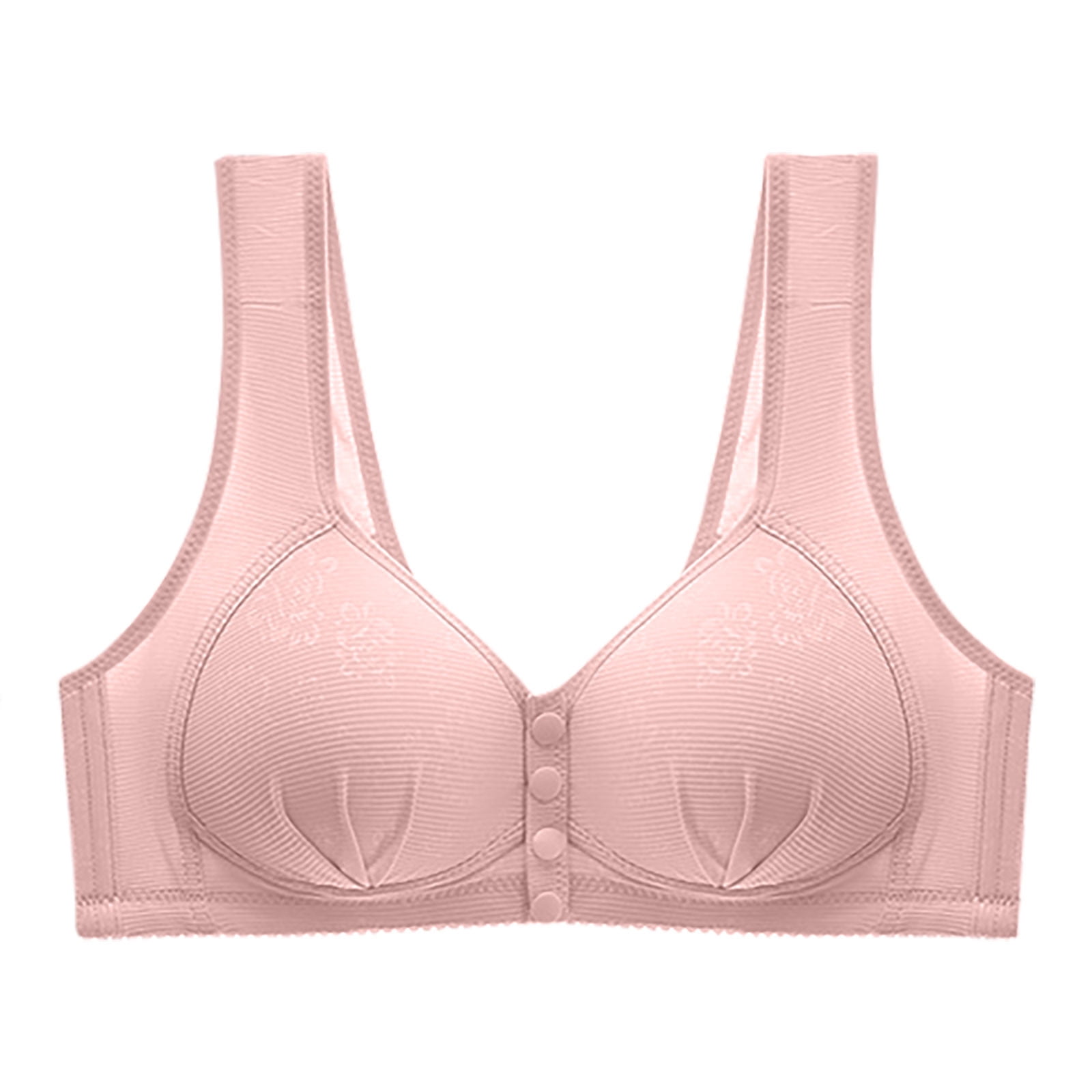 LYEAA Women's Front Closure Bras Wireless Plus Size Push Up Bras Wide ...