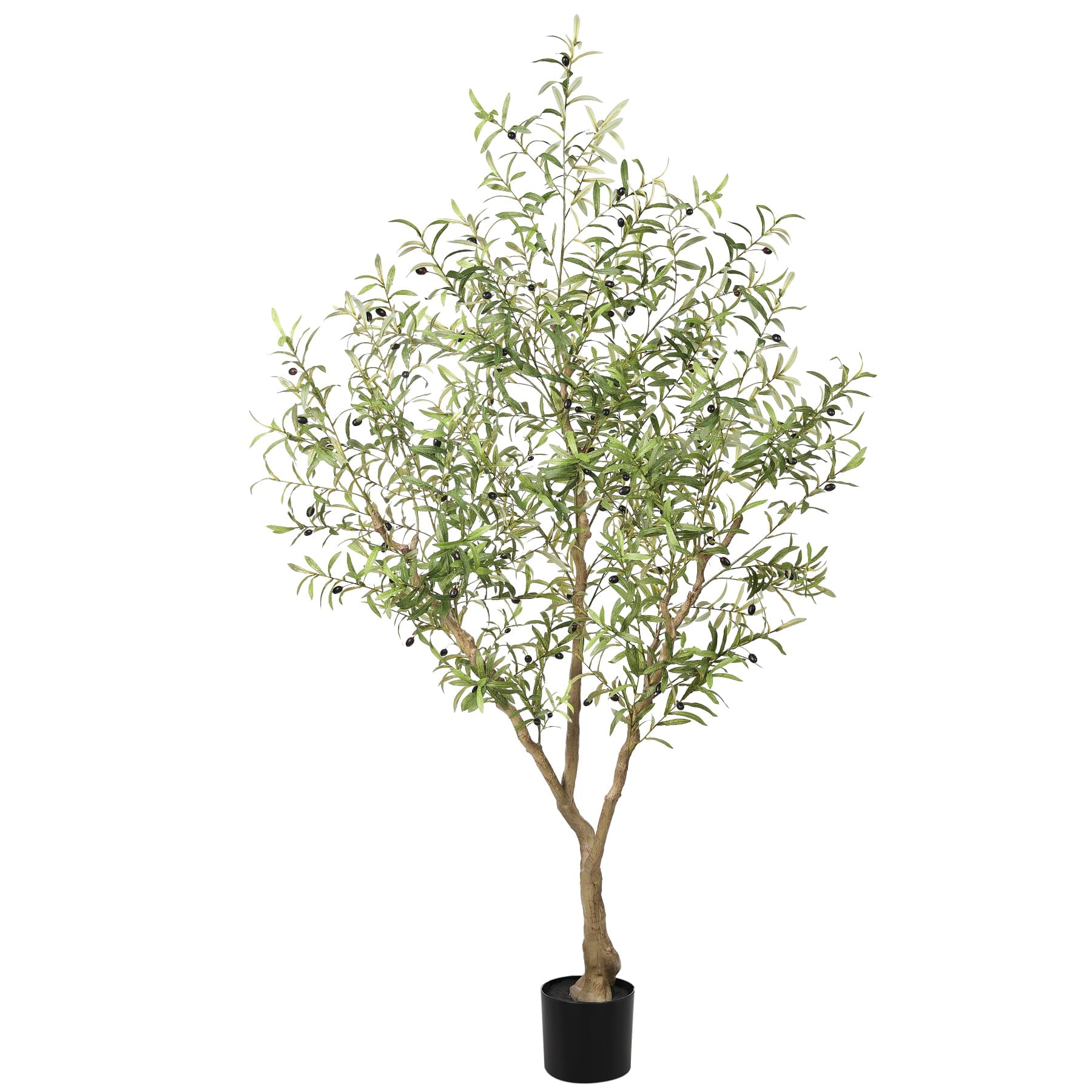 LYERSE Olive Trees Artificial Indoor - Faux Olive Tree 7ft with Large ...
