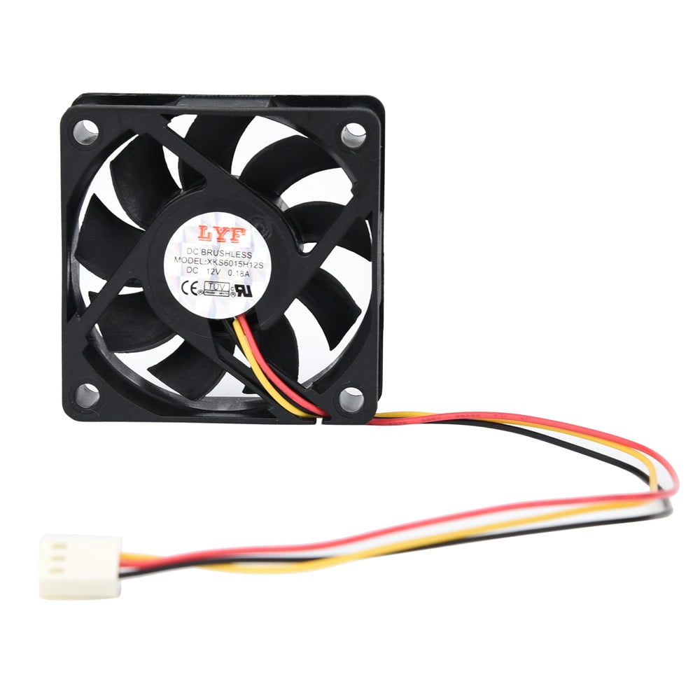 LYF 12V 3Pin 60*15mm PC CPU Case Fan Big Airflow Heatsink - Walmart.com