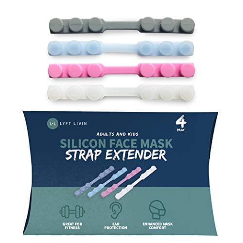 LYFT LIVIN Silicone Face Mask Strap Extenders - 4 Pack - Face Mask ...