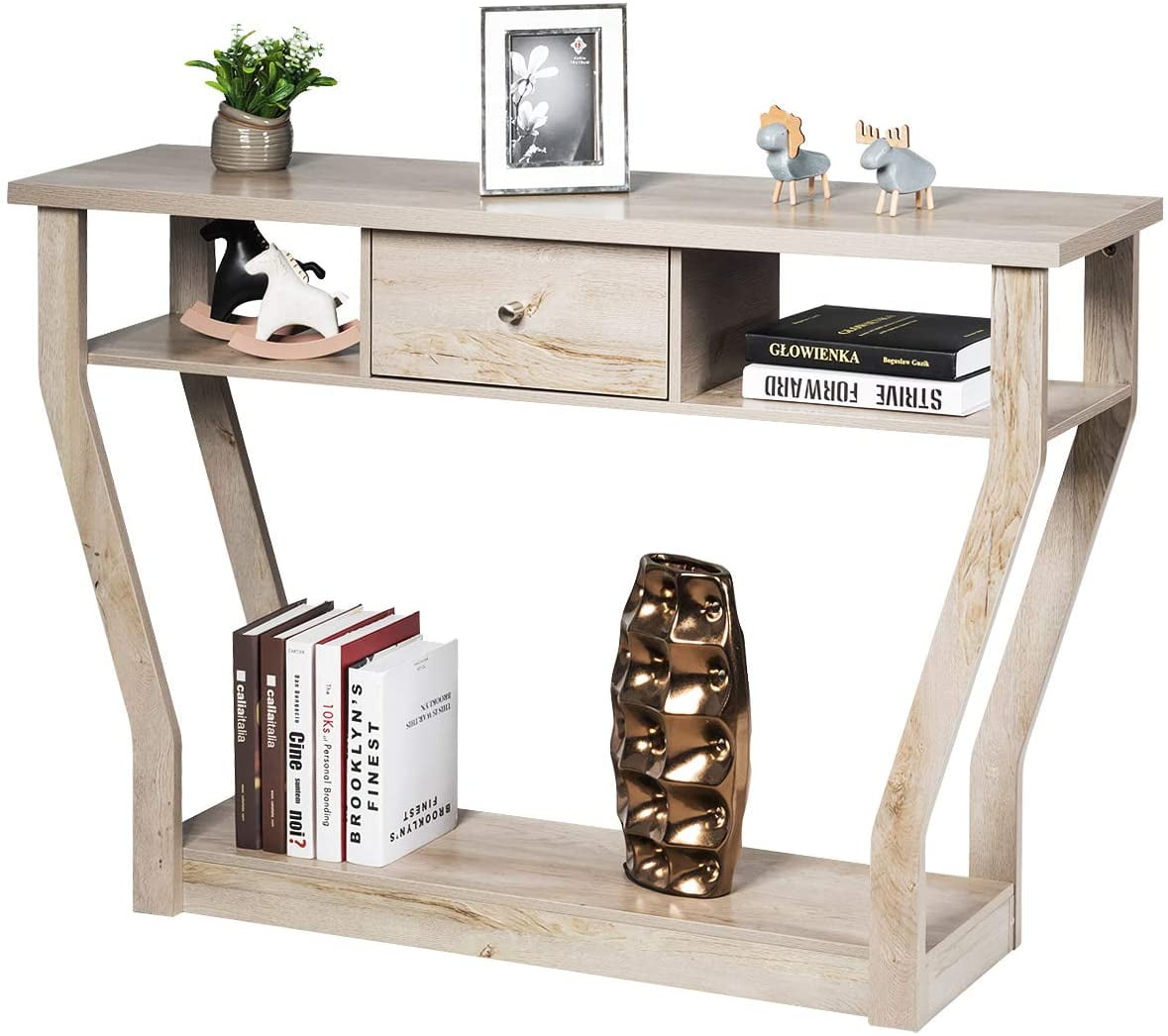 LYH Console Table Easy Assembly Entryway Table W/Storage Drawer and ...