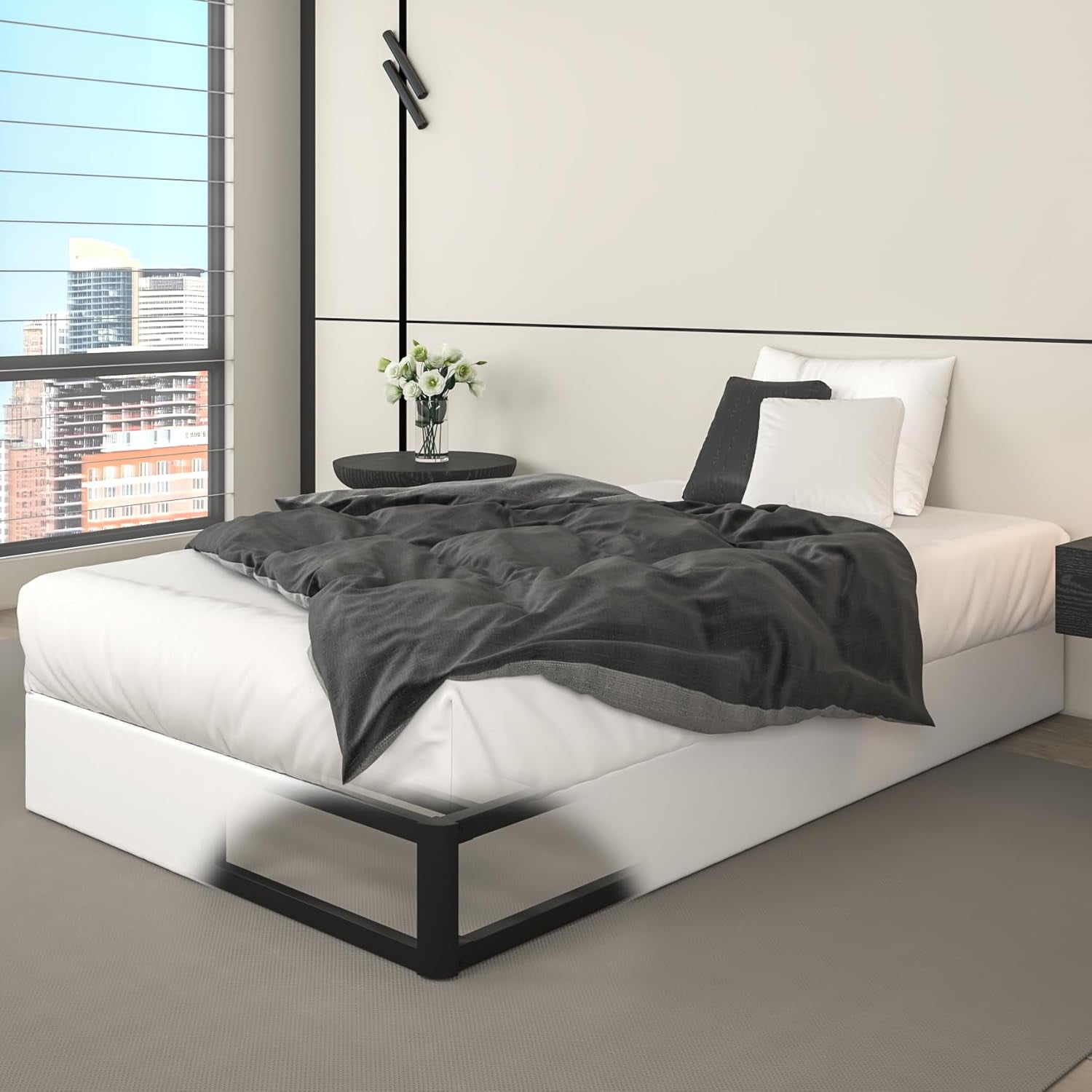 LYH Twin Box Spring Bed Base 9 Inch High, 1500 LBS Heavy Duty Metal ...