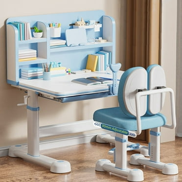 BALANBO Kid's Desk Kid's Table and Chair Set with Drawers and Bookshelf ...