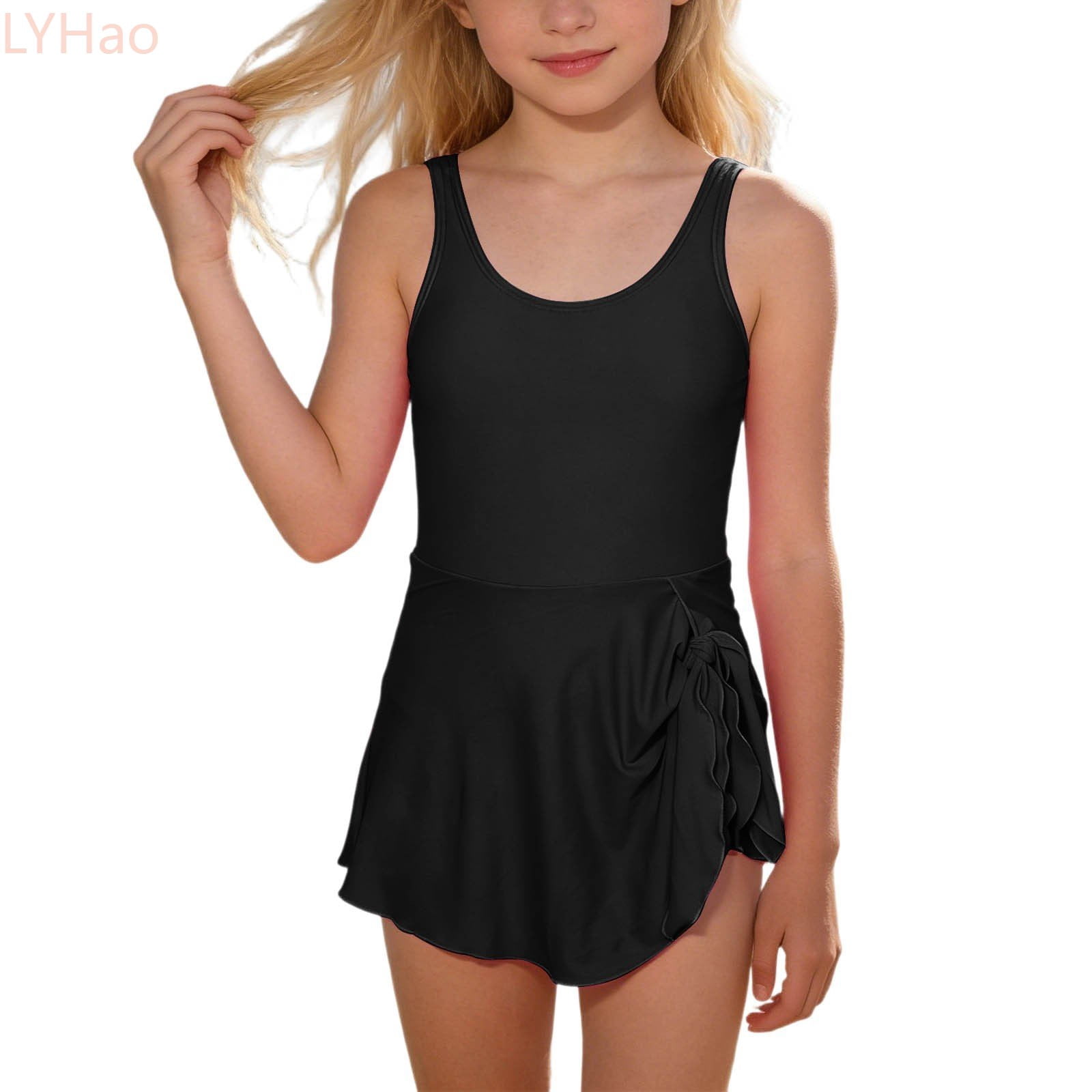LYHao Adjustable Strap Tankini Swimsuit Dress Style For Girls Sun ...