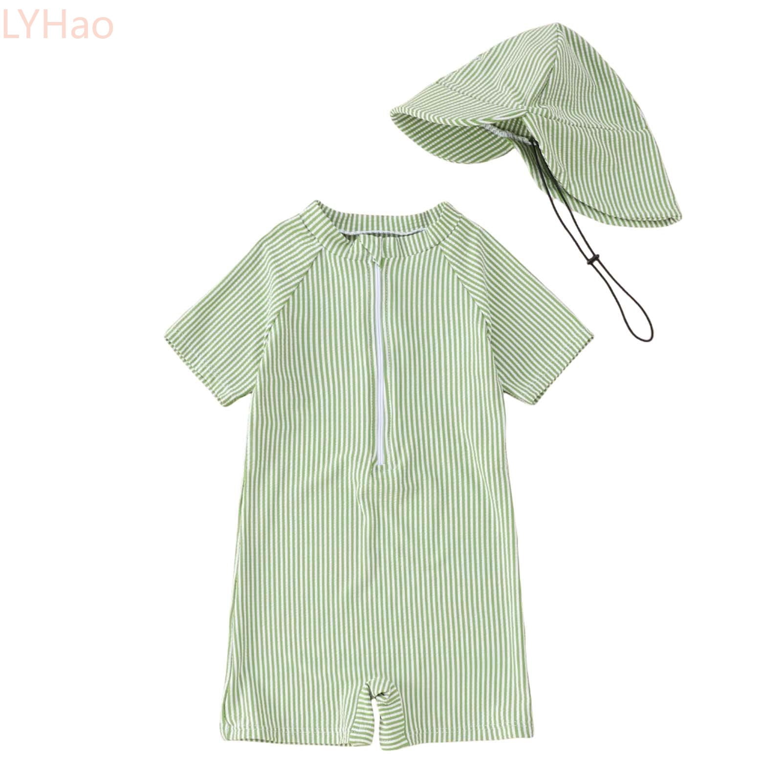 LYHao Baby Boys Swimwear Set With Hat Rash Guard Swimsuits For Toddler ...