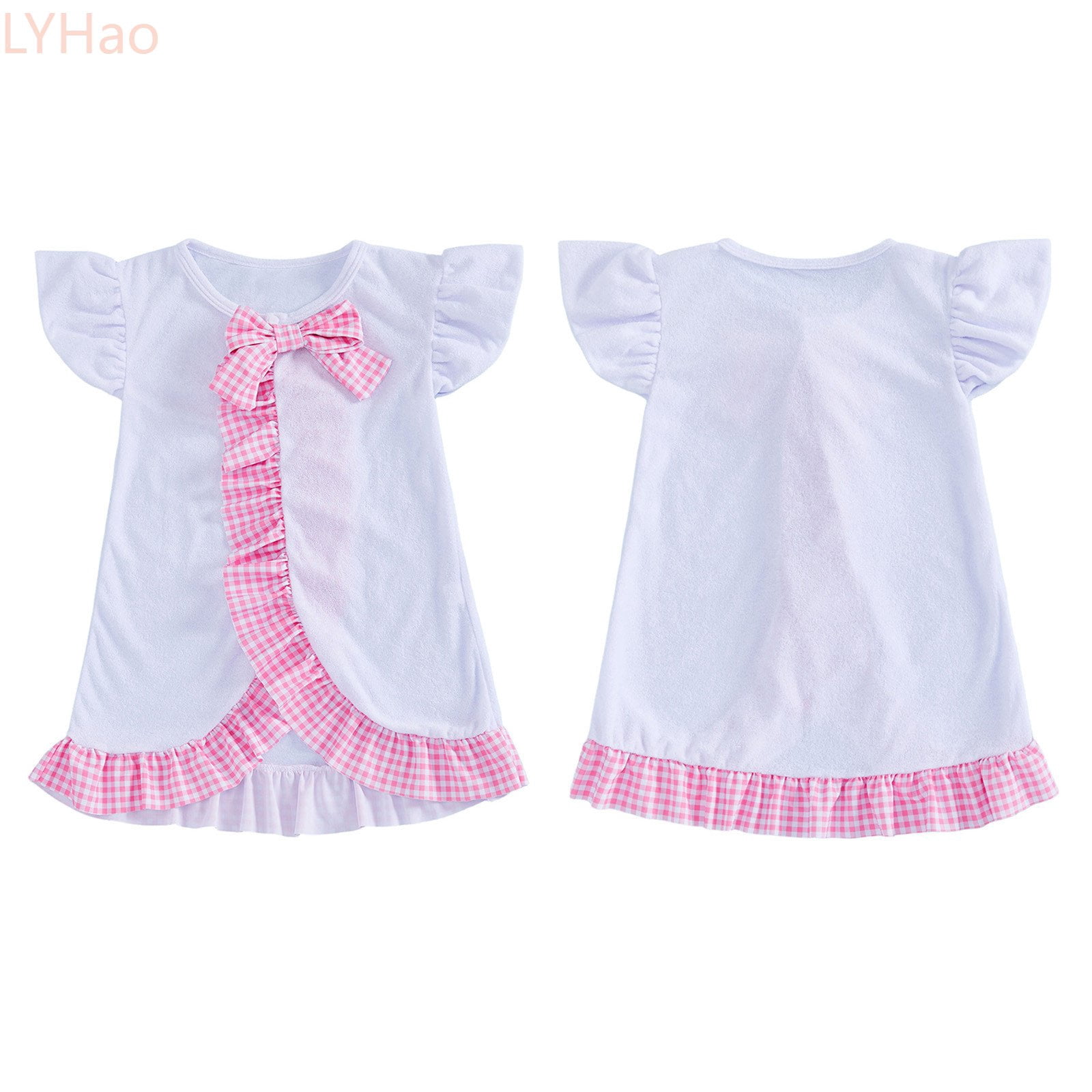 LYHao Girls Sun Swim Shirt Long Sleeve Rash Guard UPF 50+ Cover Up With ...