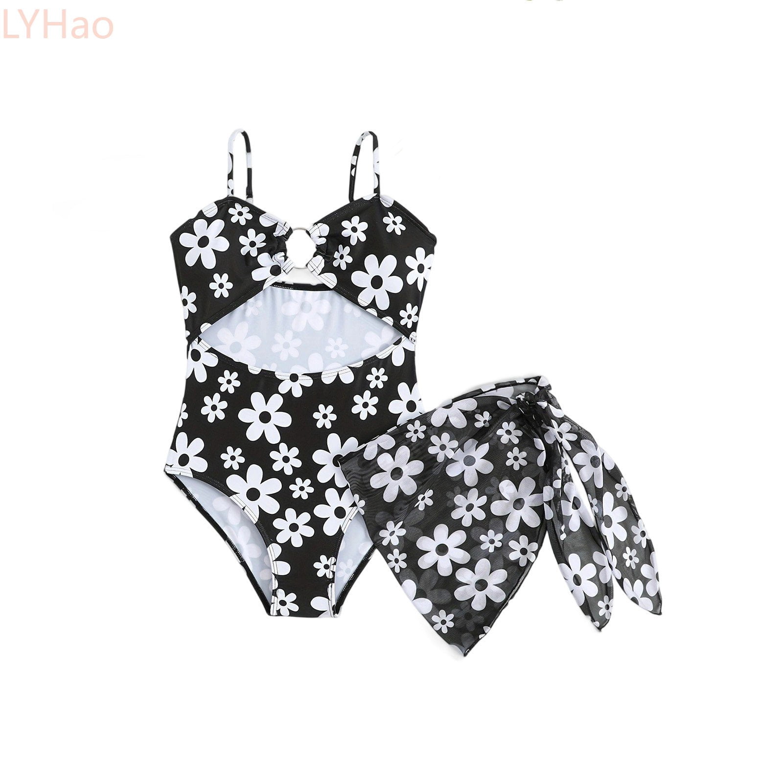 LYHao Girls Swimsuit Adjustable Straps Out Bathing Suit Girls' Swimwear ...