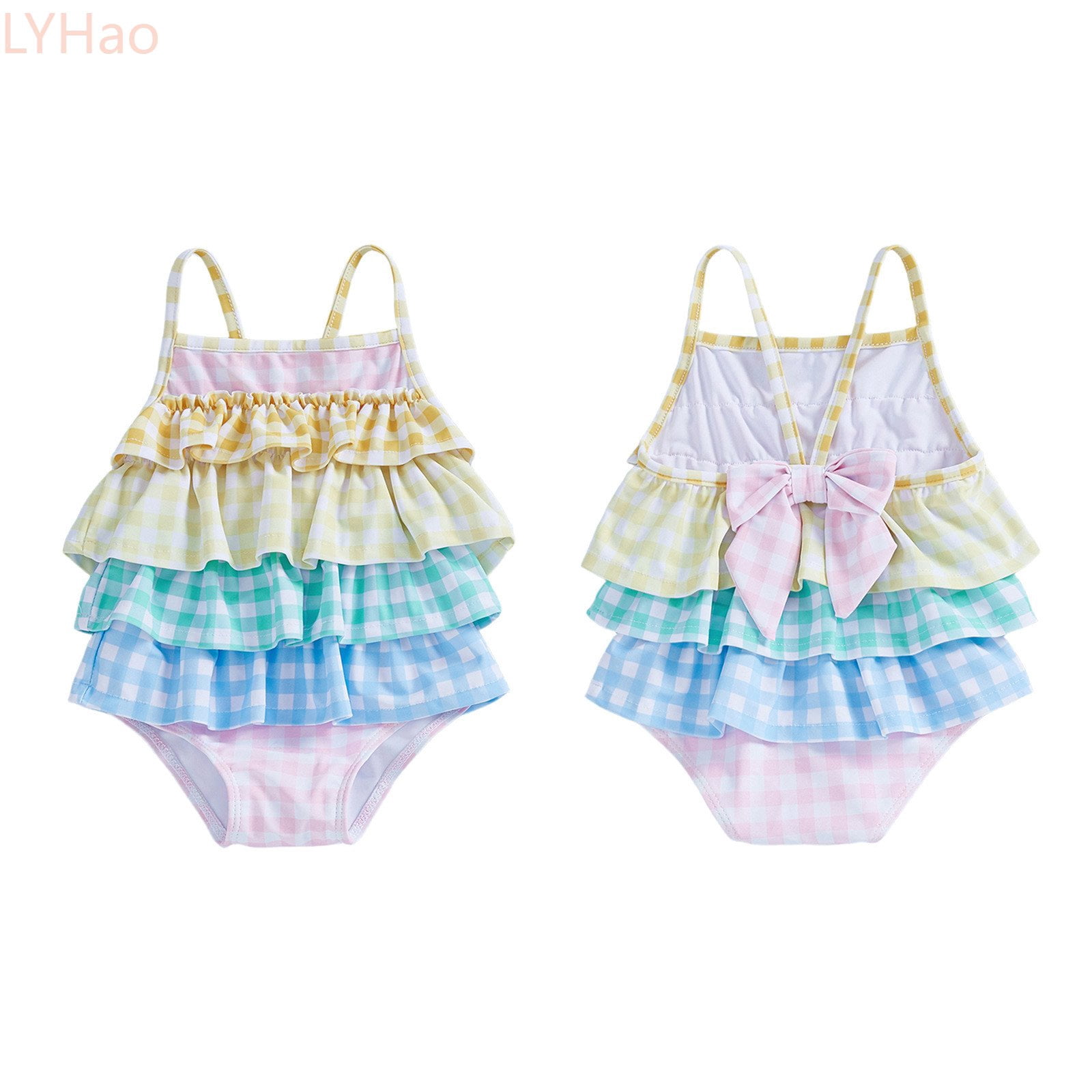 LYHao Girls Swimsuit Cute Rainbow Birthday Cake Print Swimwear For ...