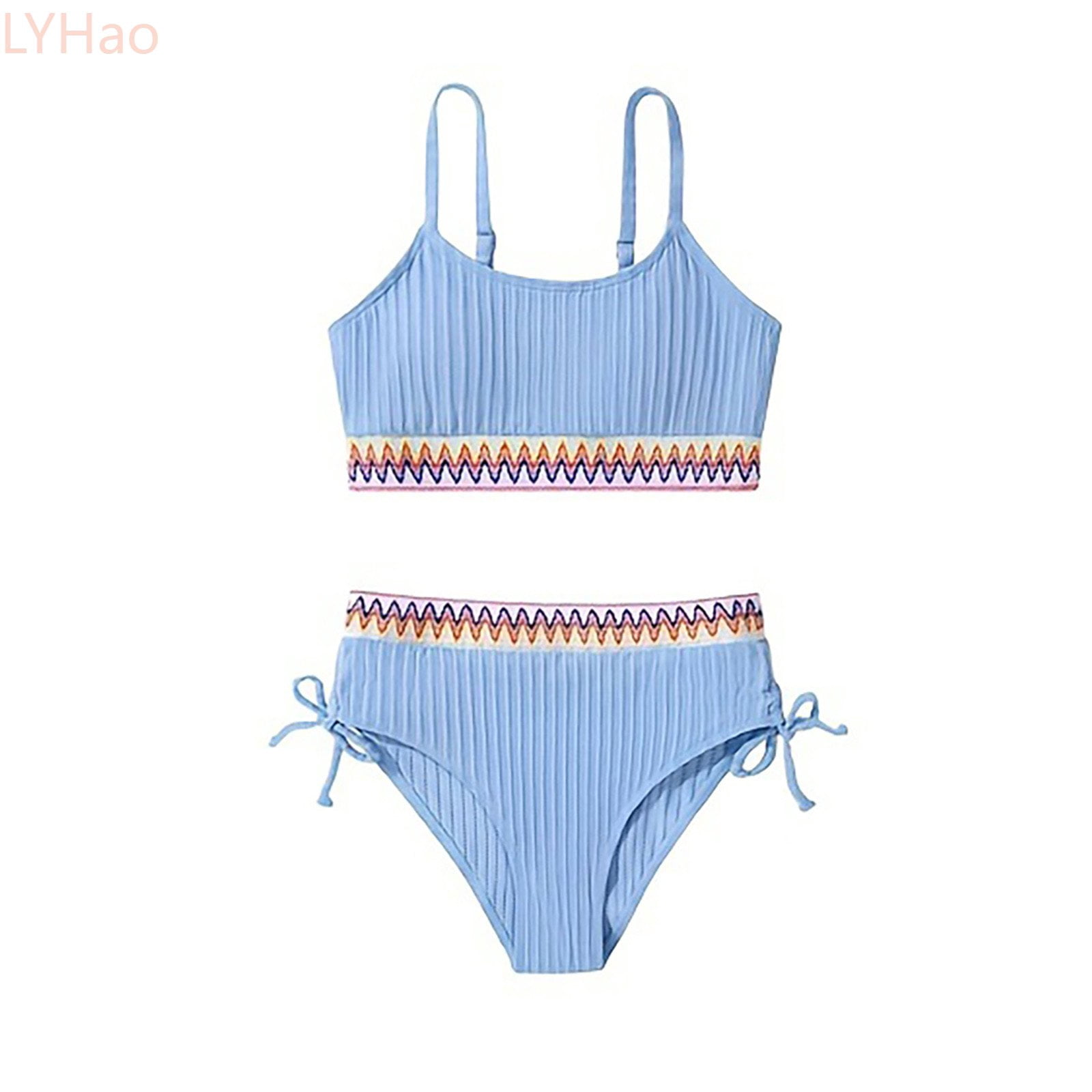 LYHao Girls Swimsuits Teen Girls Two Piece Bathing Suit High Waist ...