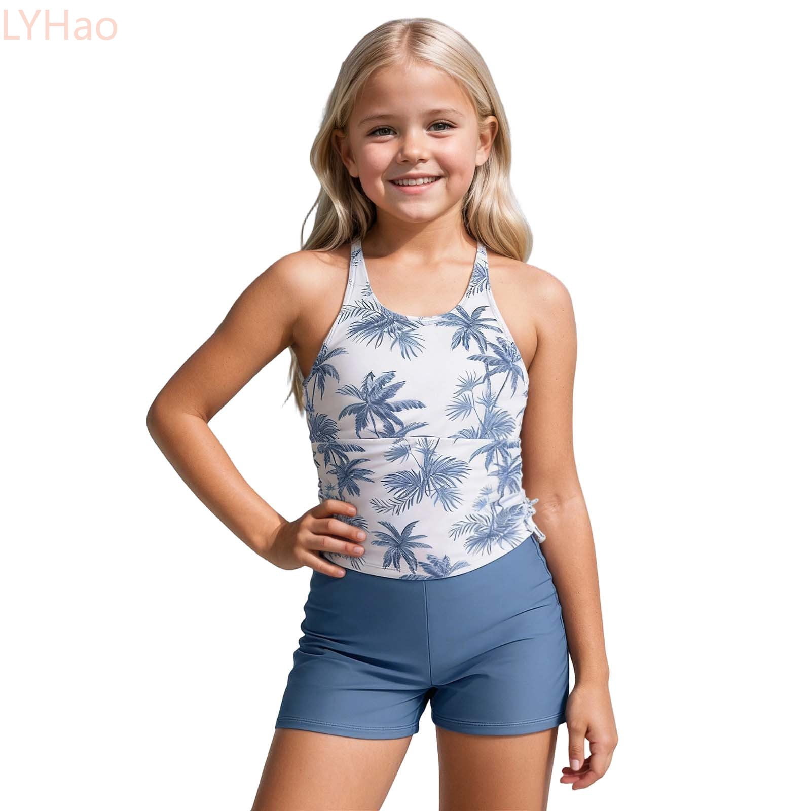 LYHao Girls Two Piece Swimsuits For Kids UPF 50 Sun Rash Guard And Swim ...