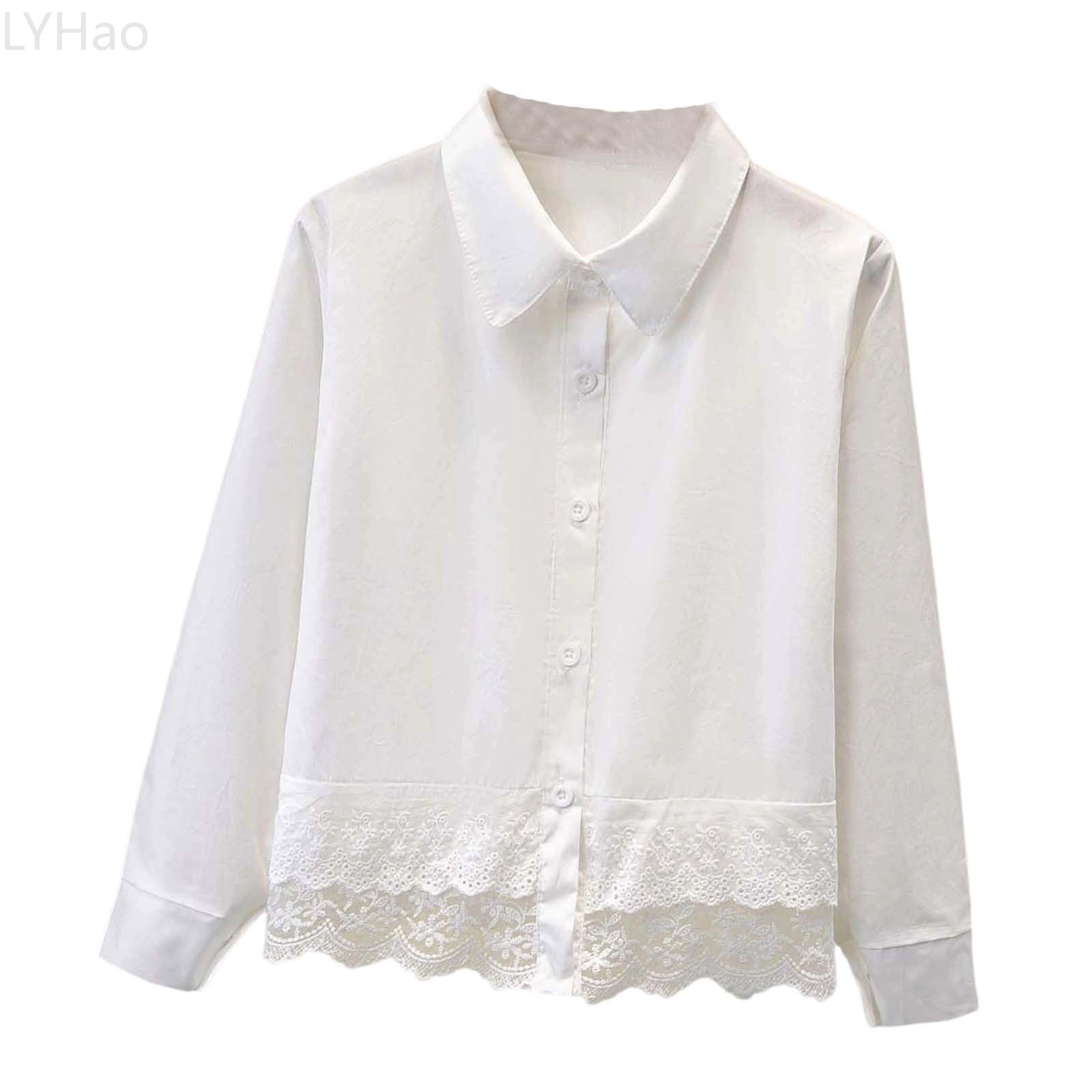 LYHao Kids Girls Long Sleeve Shirts Kids Elegant Ruffled Button Down ...