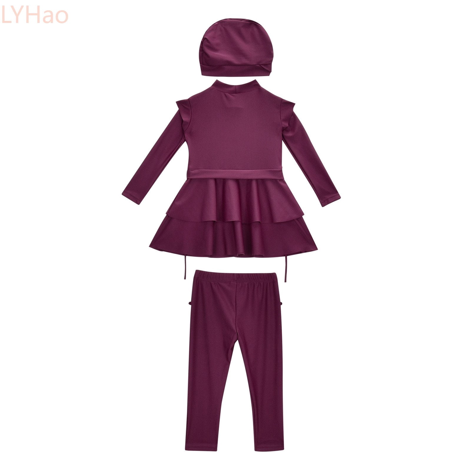LYHao Muslim Swimsuit Girls 3 Piece Full Cover Hijab Burkini Arabic ...