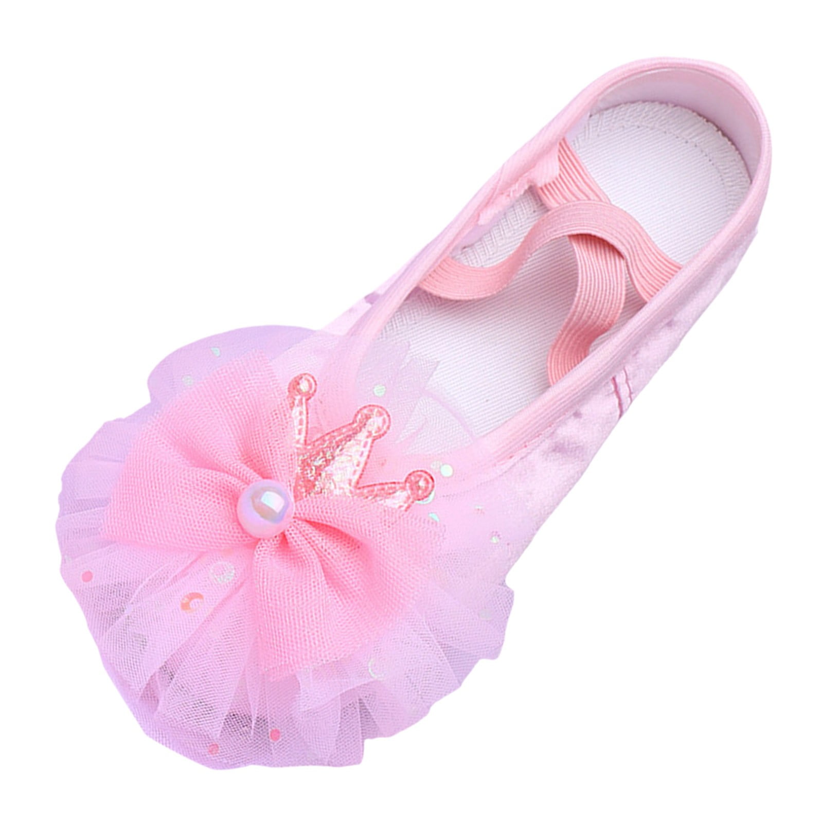 LYHaoo Children Shoes Dance Shoes Ballet Performance Diamond Lace Bow ...