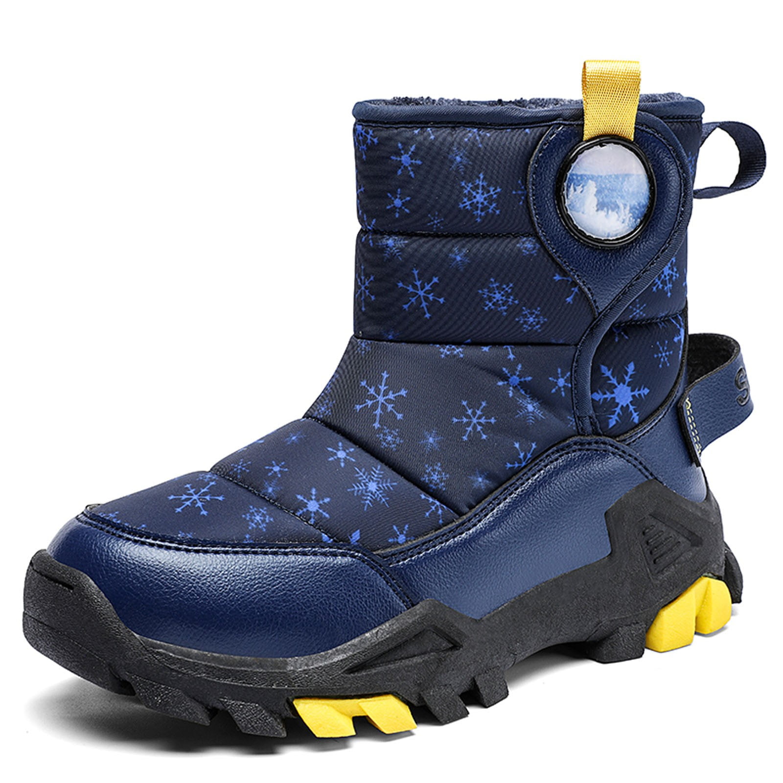 LYHaoo Children's Winter Solid Color Snow Boots Boys And Girls Non Slip ...