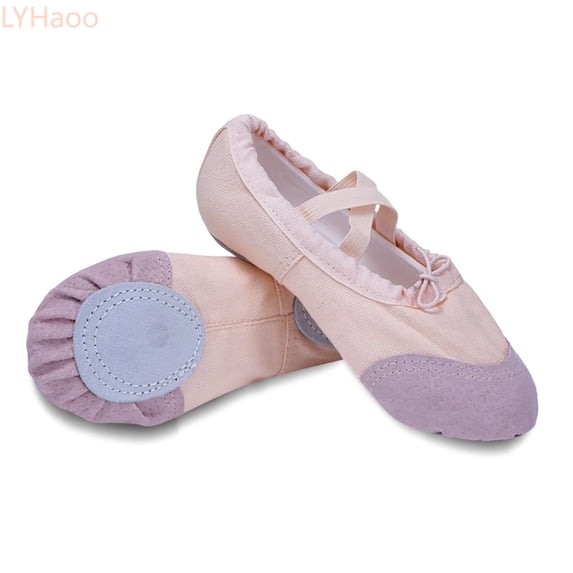 LYHaoo Girls Ballet Dance Shoes Full Sole Lightweight Ballet Flats For ...