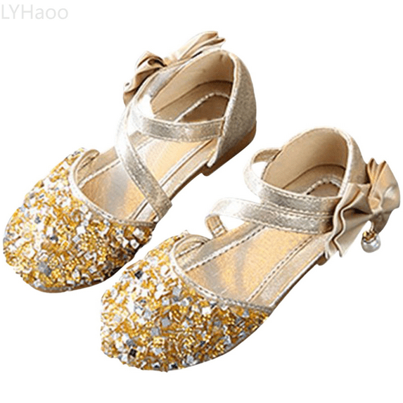 LYHaoo Girls Sandals Children's Girls Crystal Dress Shoes Glitter ...