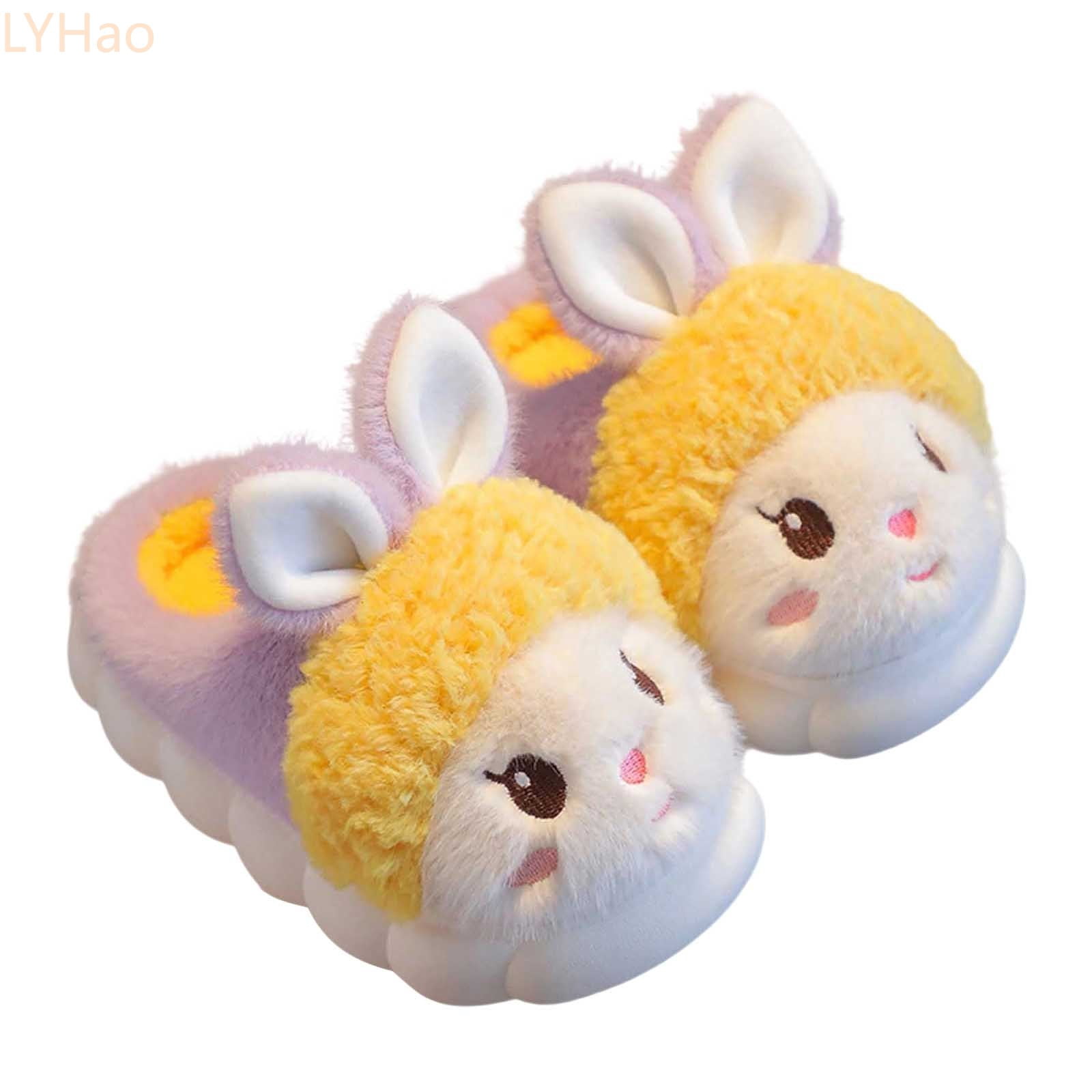 LYHaoo Winter Girls Slippers Cozy Soft Sole Cartoon Indoor Footwear For ...