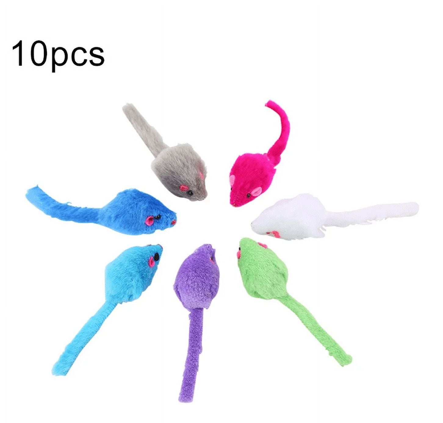 LYINGF 10pcs Plush Cat Teaser Toys with Squeaky Sound - Interactive ...