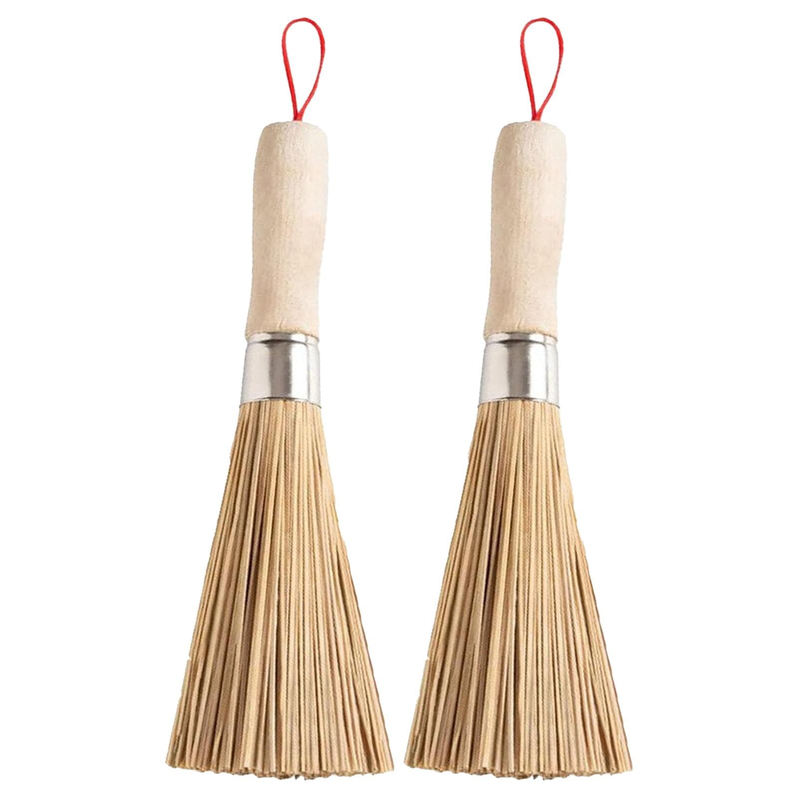 LYINGF 2 Pack Wok Brush Cleaning Whisk, Bamboo Scrub Brush and Pot ...