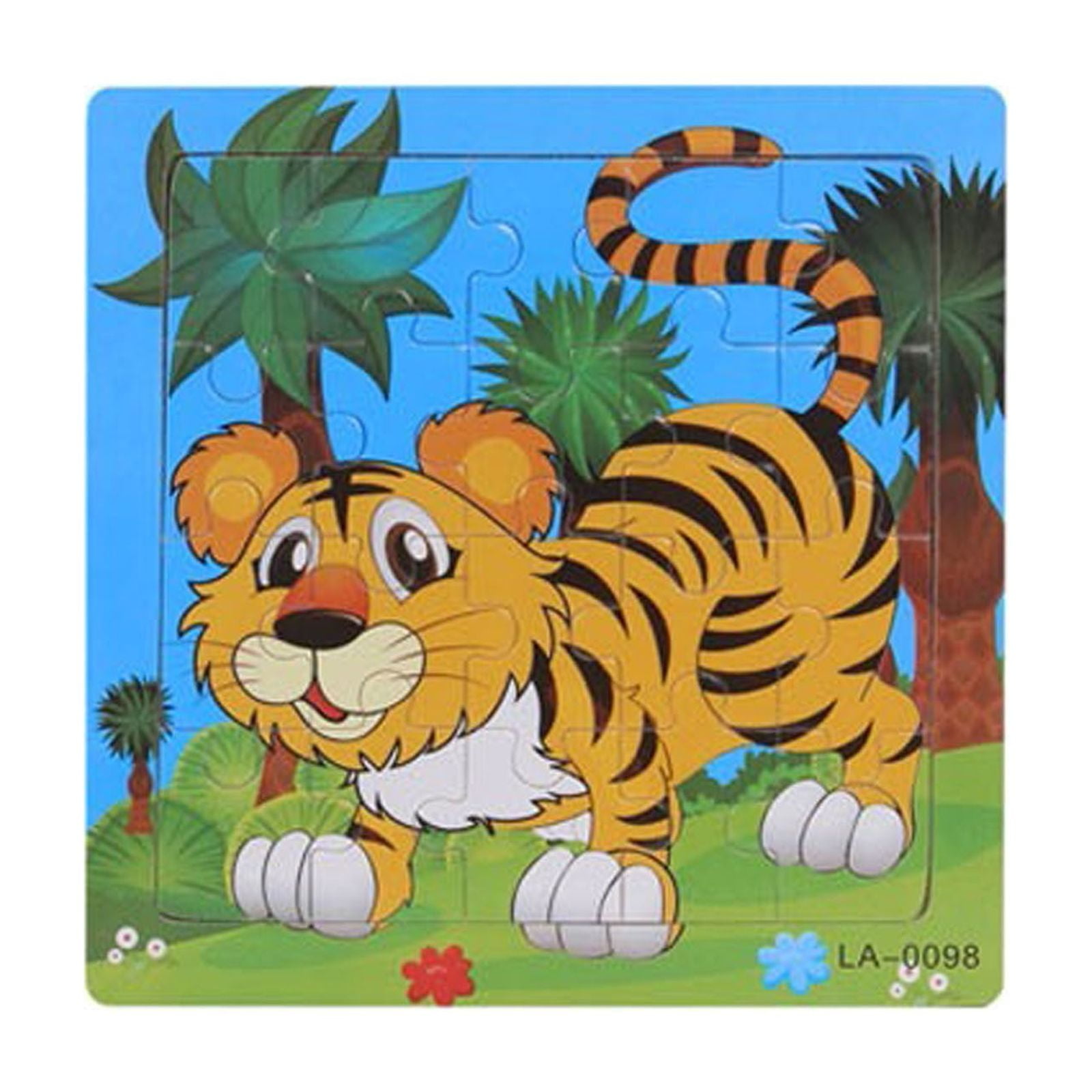 LYINGF 20 Pieces of Wooden Puzzle, Children's Animal Puzzle - Brain ...