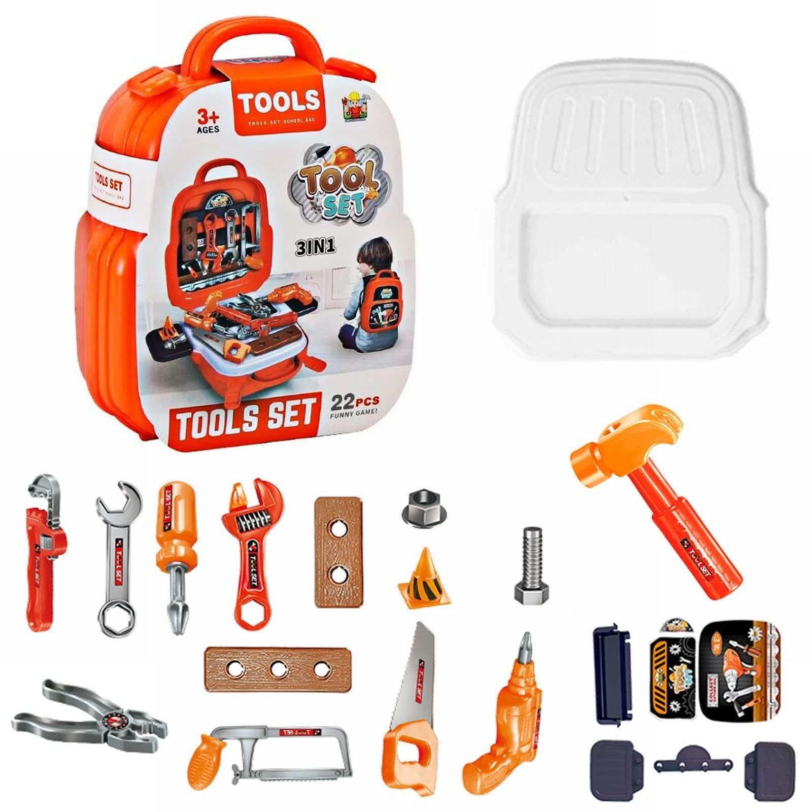 LYINGF 22PCS Kids Tool Set with Electric Toy Drill - Orange ...