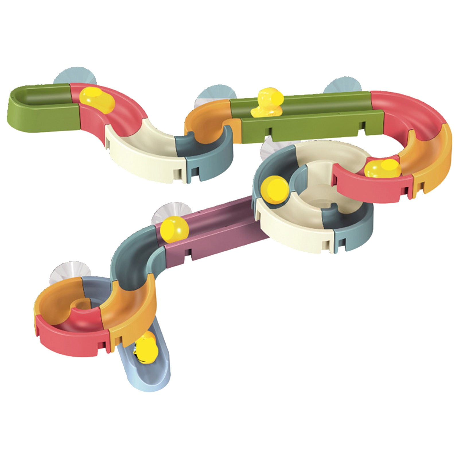 LYINGF 34-Piece DIY Bathtub Slide Track Set - Wall-Mounted Water Play ...