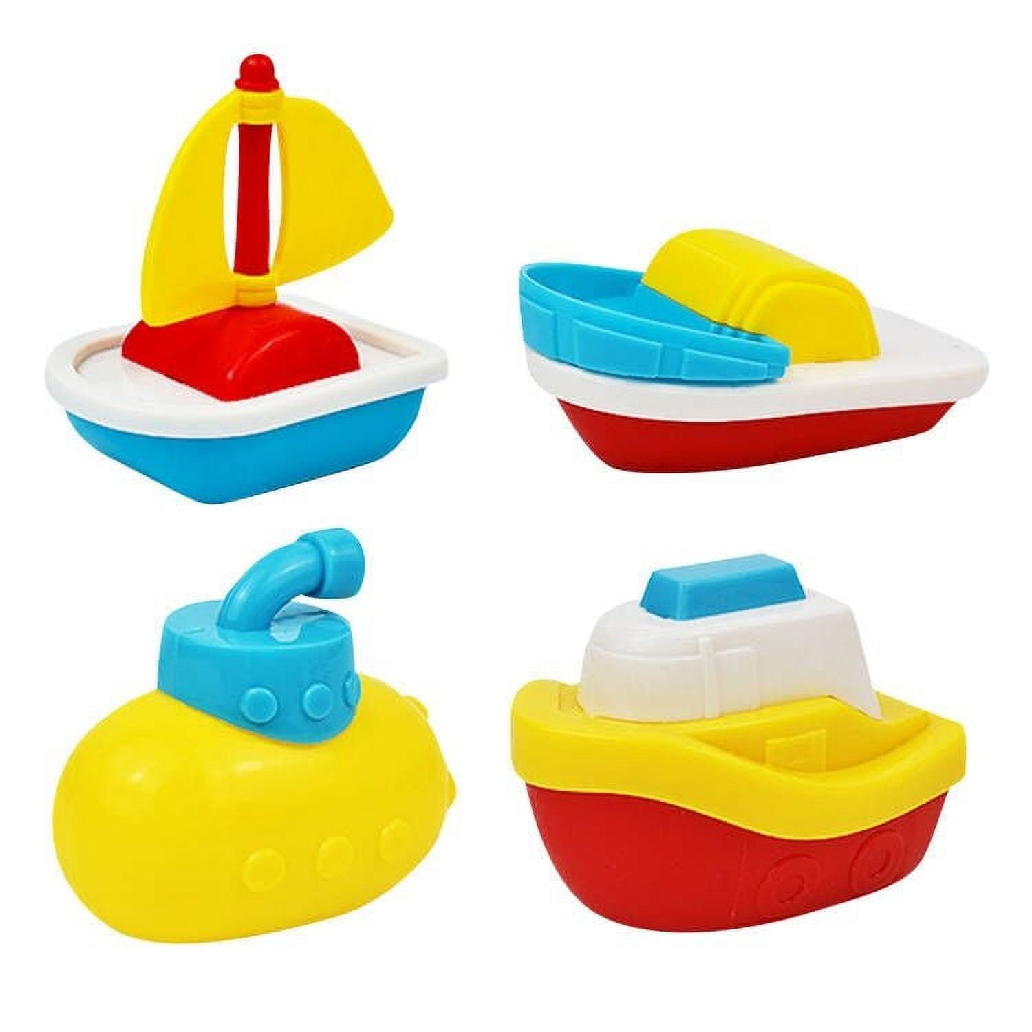 LYINGF 4-Pack Bathtub Sailboat Toys - Mini Plastic Floating Boats Set ...