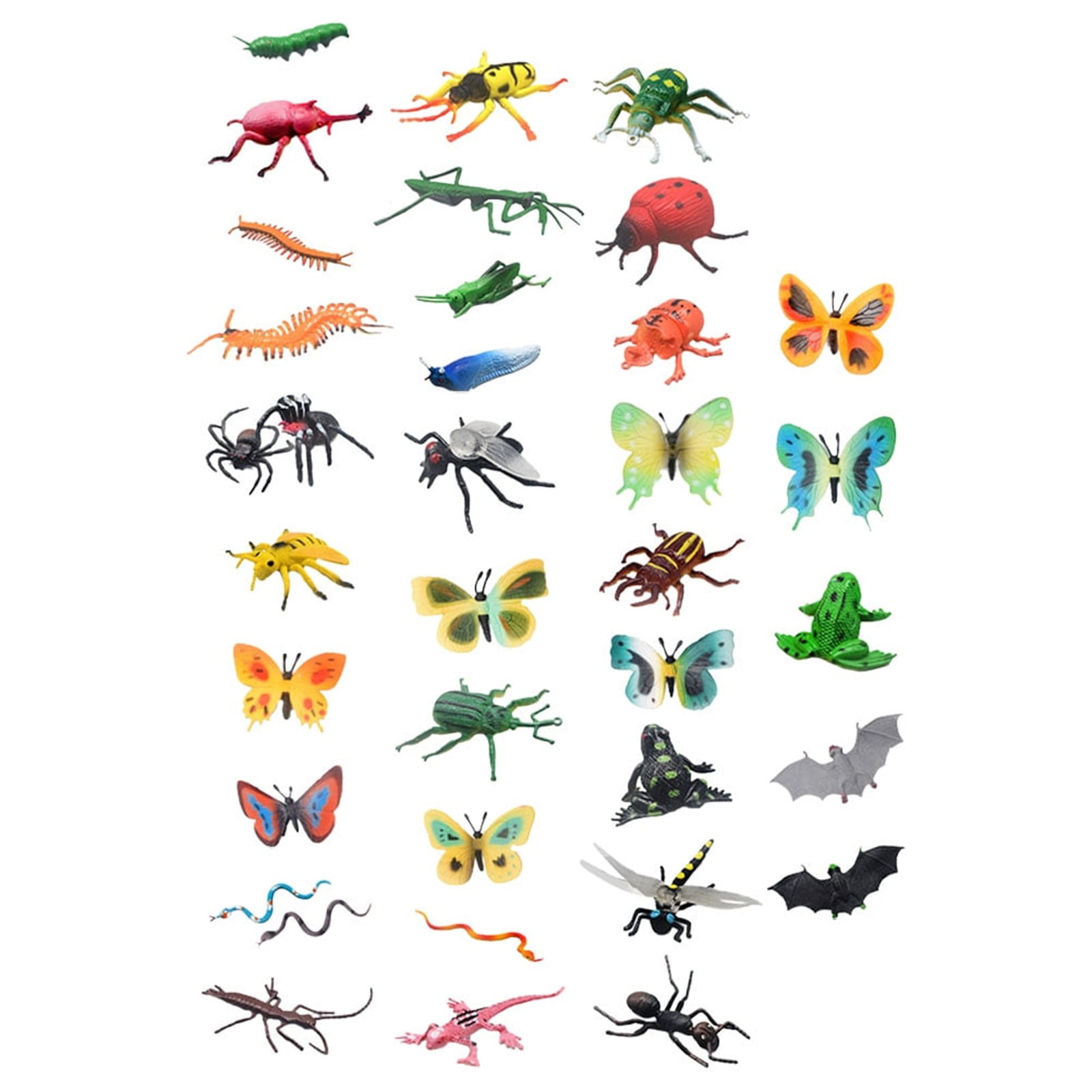 LYINGF 43PCS Small Realistic Insects Figures Toys, Plastic Wildlife ...