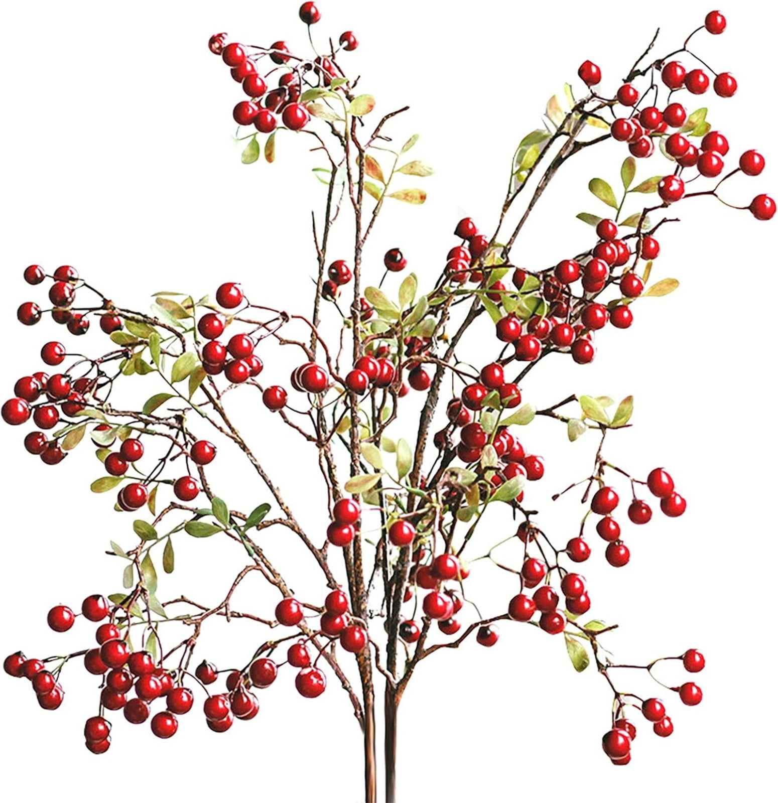 LYINGF Artificial Red Berry Stems 3-Pack, 27.5 inches Berry Spray Picks ...