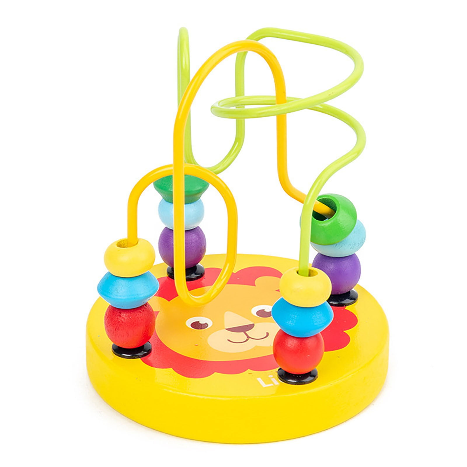 LYINGF Bead Maze Toy for Toddlers Wooden Colorful Roller Coaster ...