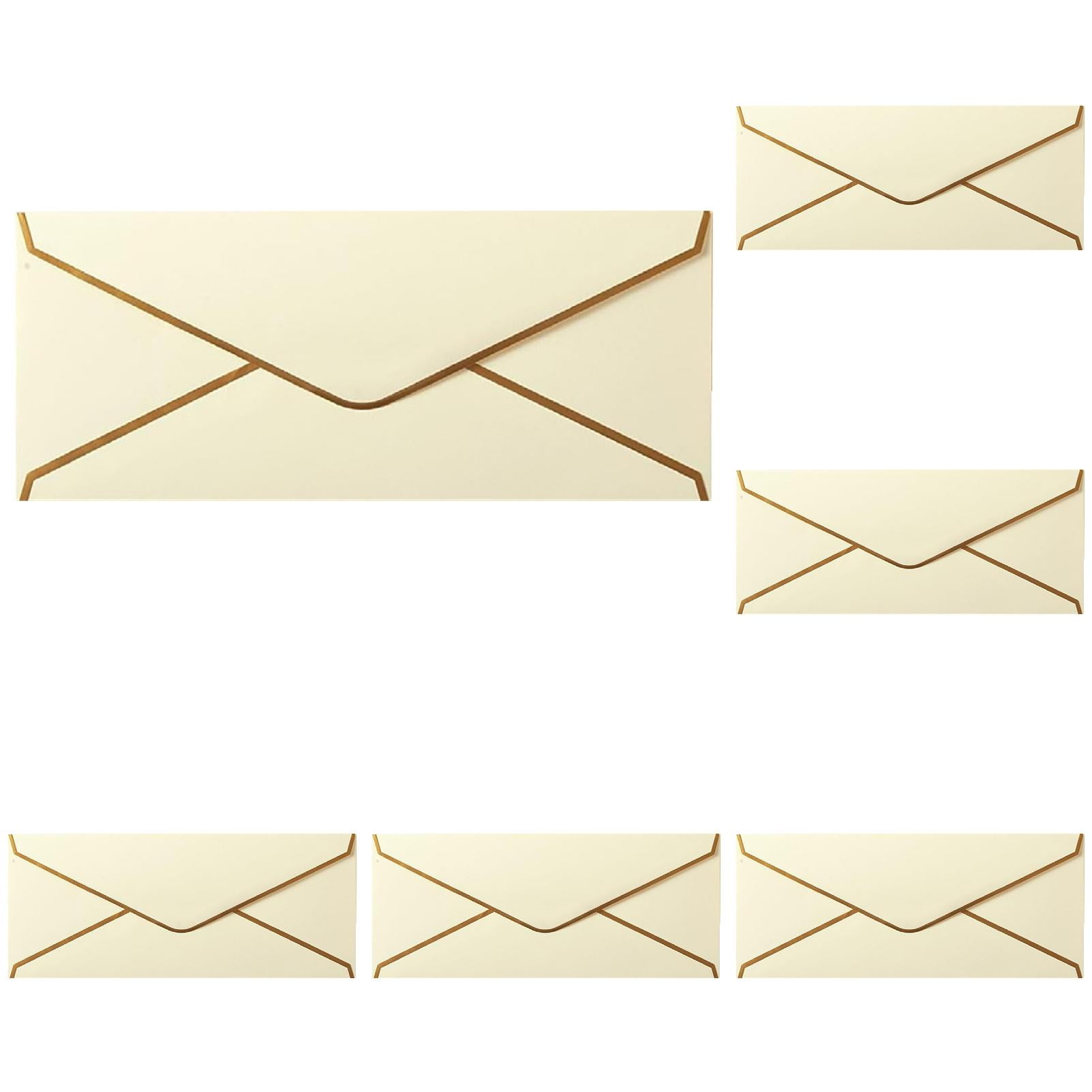 LYINGF Business Envelopes with Gold V-Flap Border, Standard Mailing ...