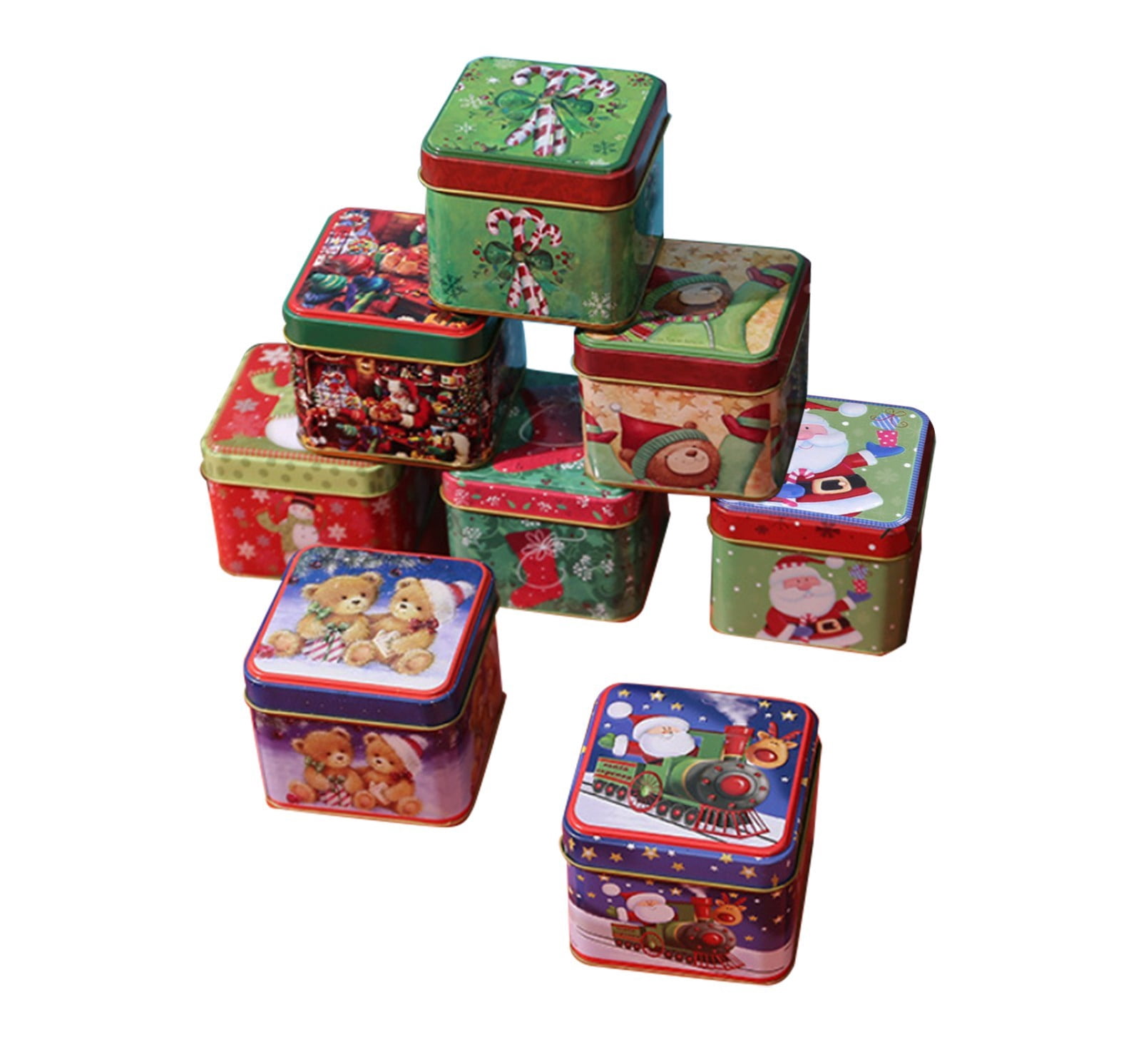 LYINGF Cookie Tins with Lids, Empty Christmas Cookie Storage Tins for ...