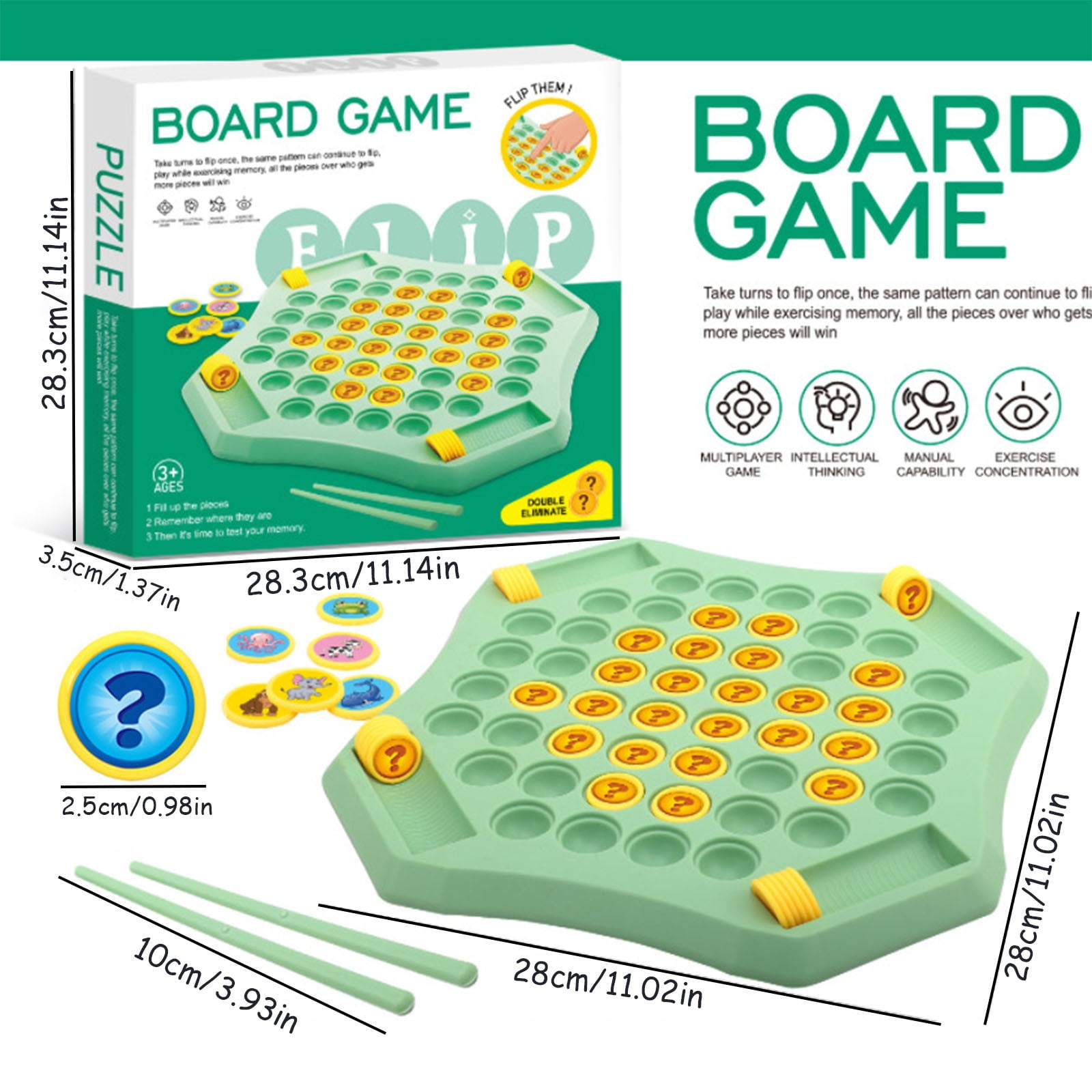 LYINGF DIY Flip Chess Board Game for Kids & Adults - 24" Convertible ...