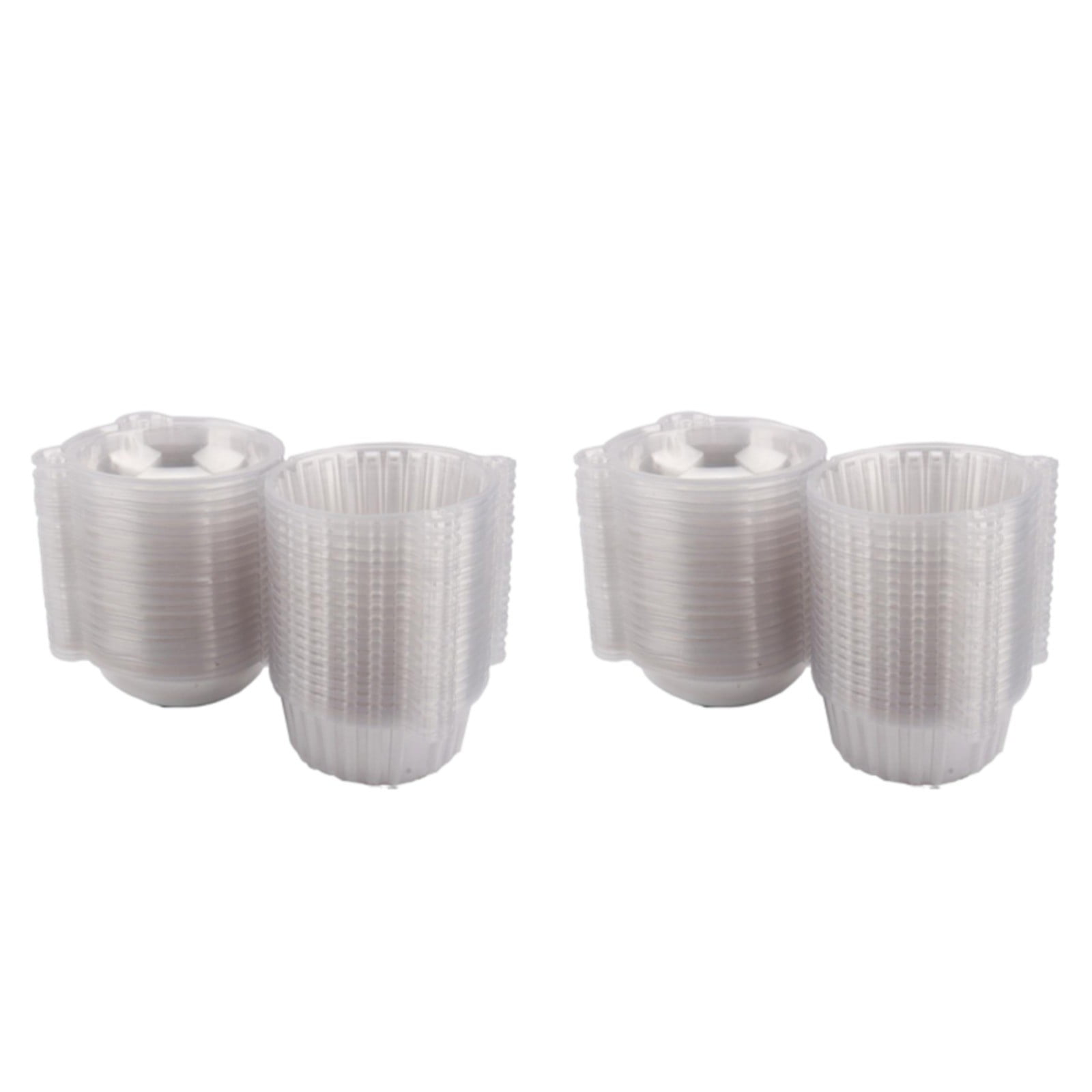 LYINGF Individual Plastic Cupcake Containers, Disposable with Connected ...