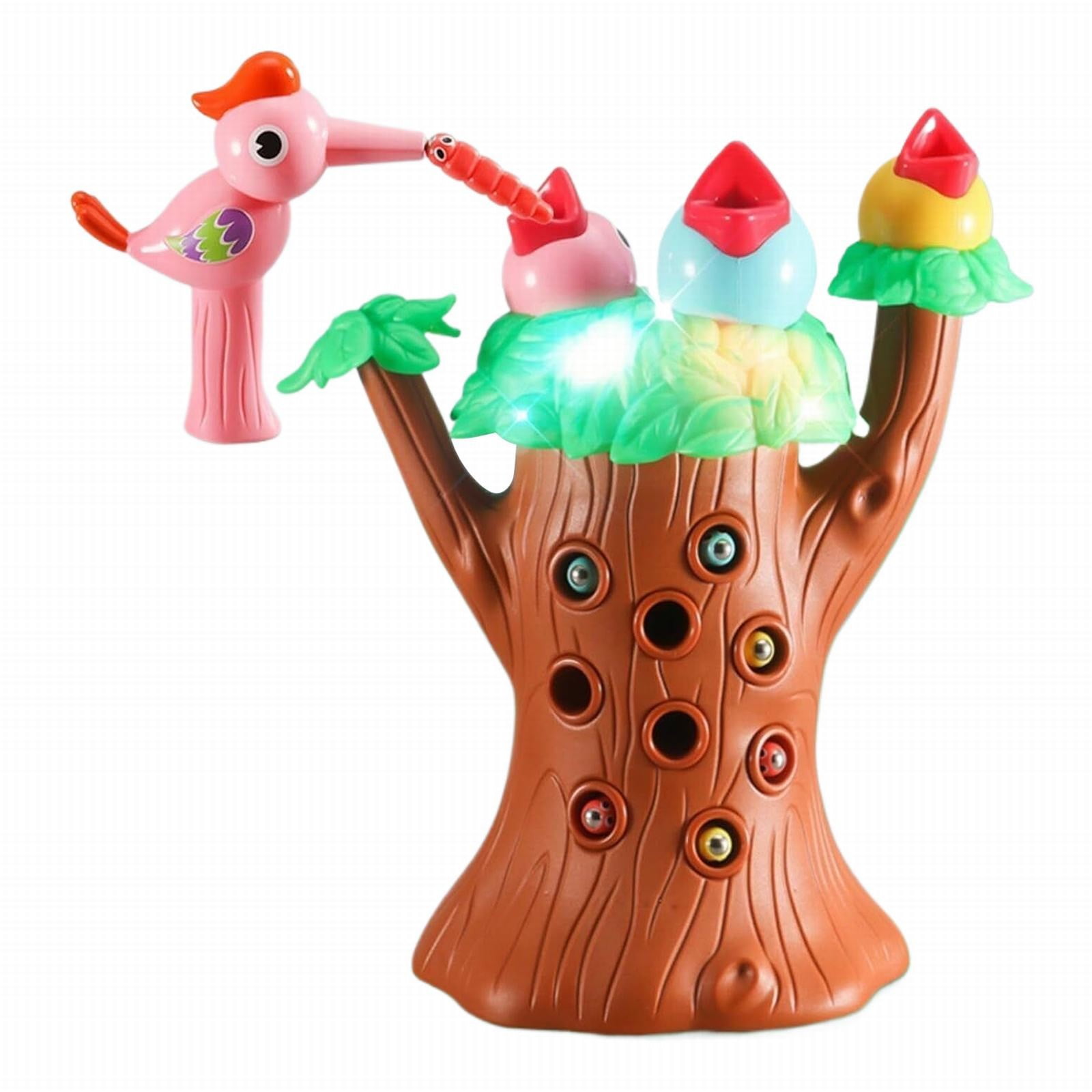 LYINGF Magnetic Bird Feeding Game Toys, Woodpeckers Catch Insects and ...