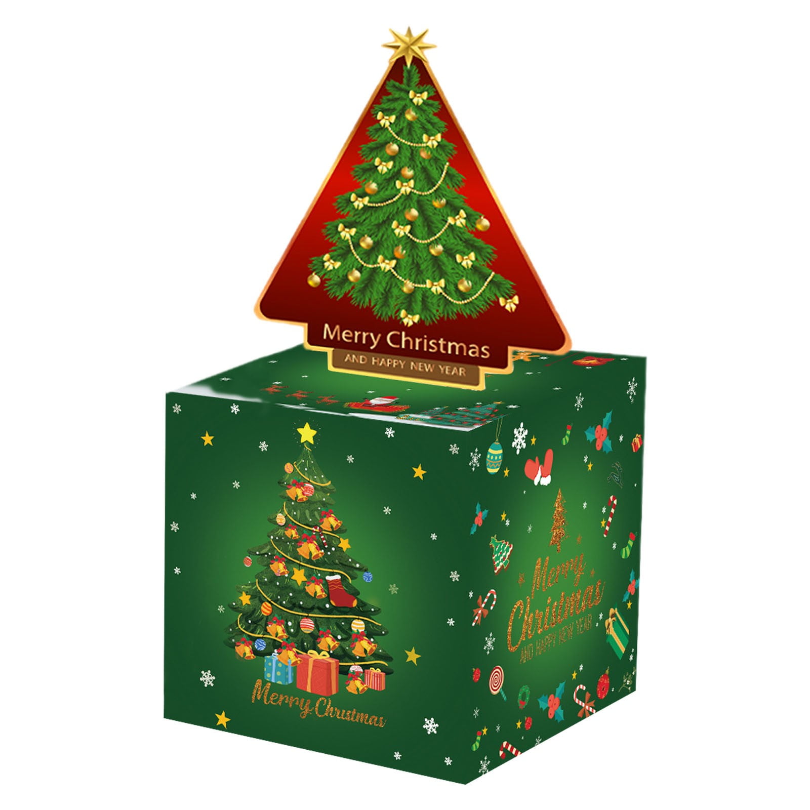 LYINGF Merry Christmas Pull Box with Red Holder and Pull-Out Card, DIY ...