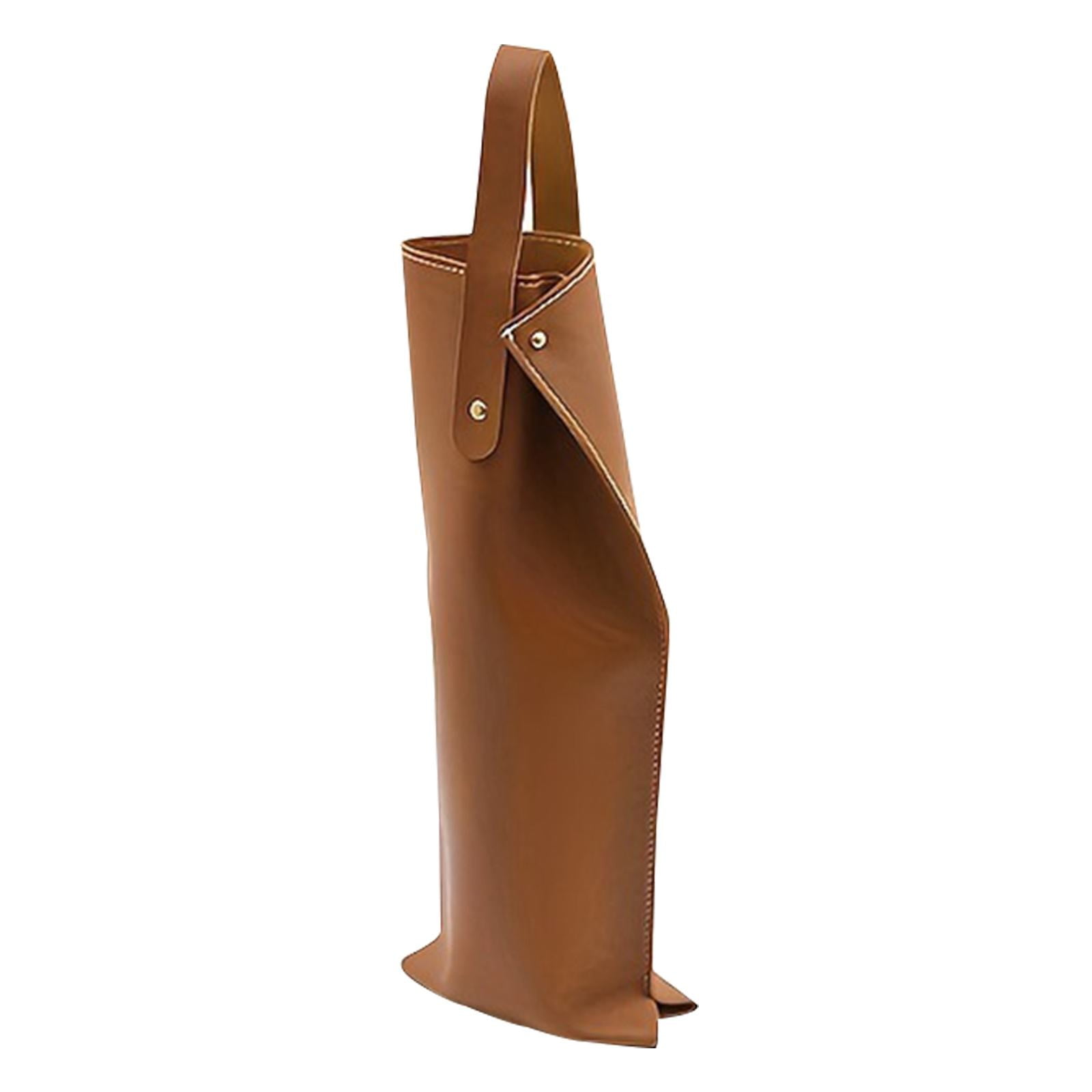 LYINGF Reusable Leather Wine Bag Tote Carrier, for Champagne and Beer ...