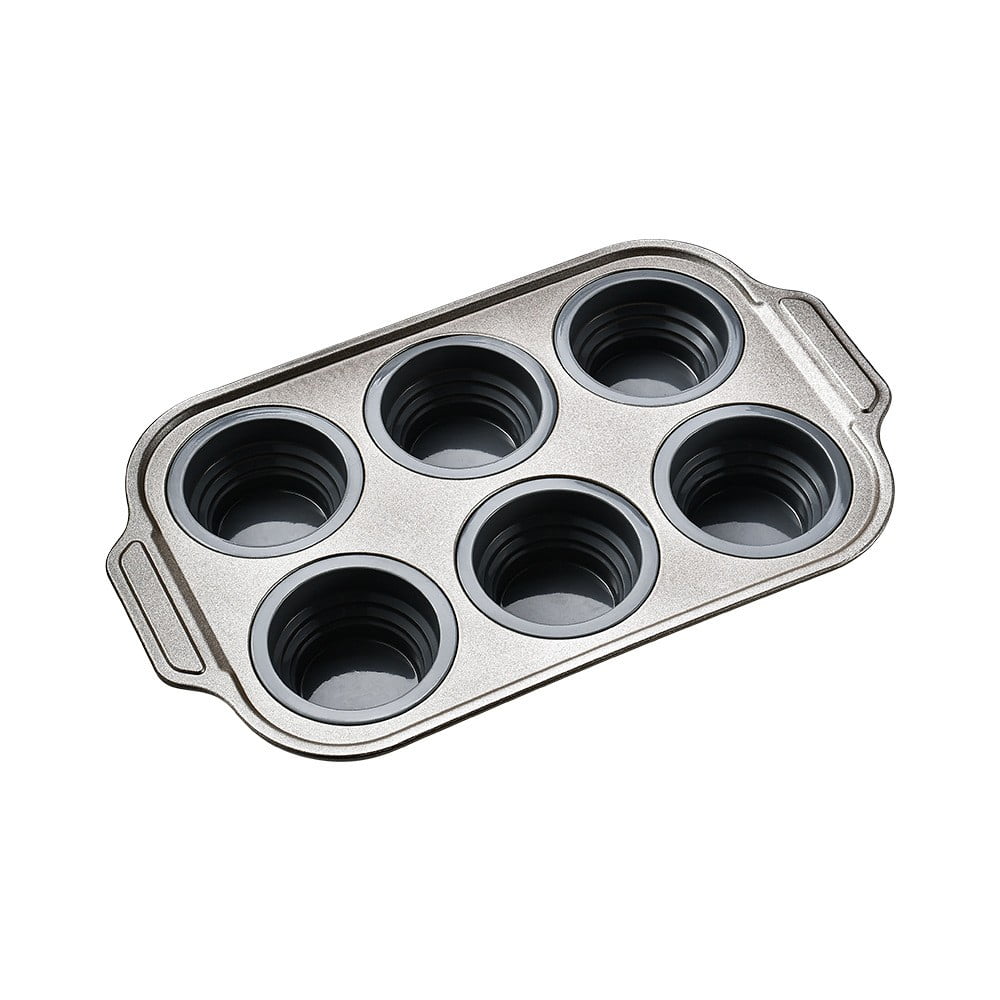 LYINGF Silicone Muffin Pan, 6 Cups Muffin Pans with Metal Frame ...