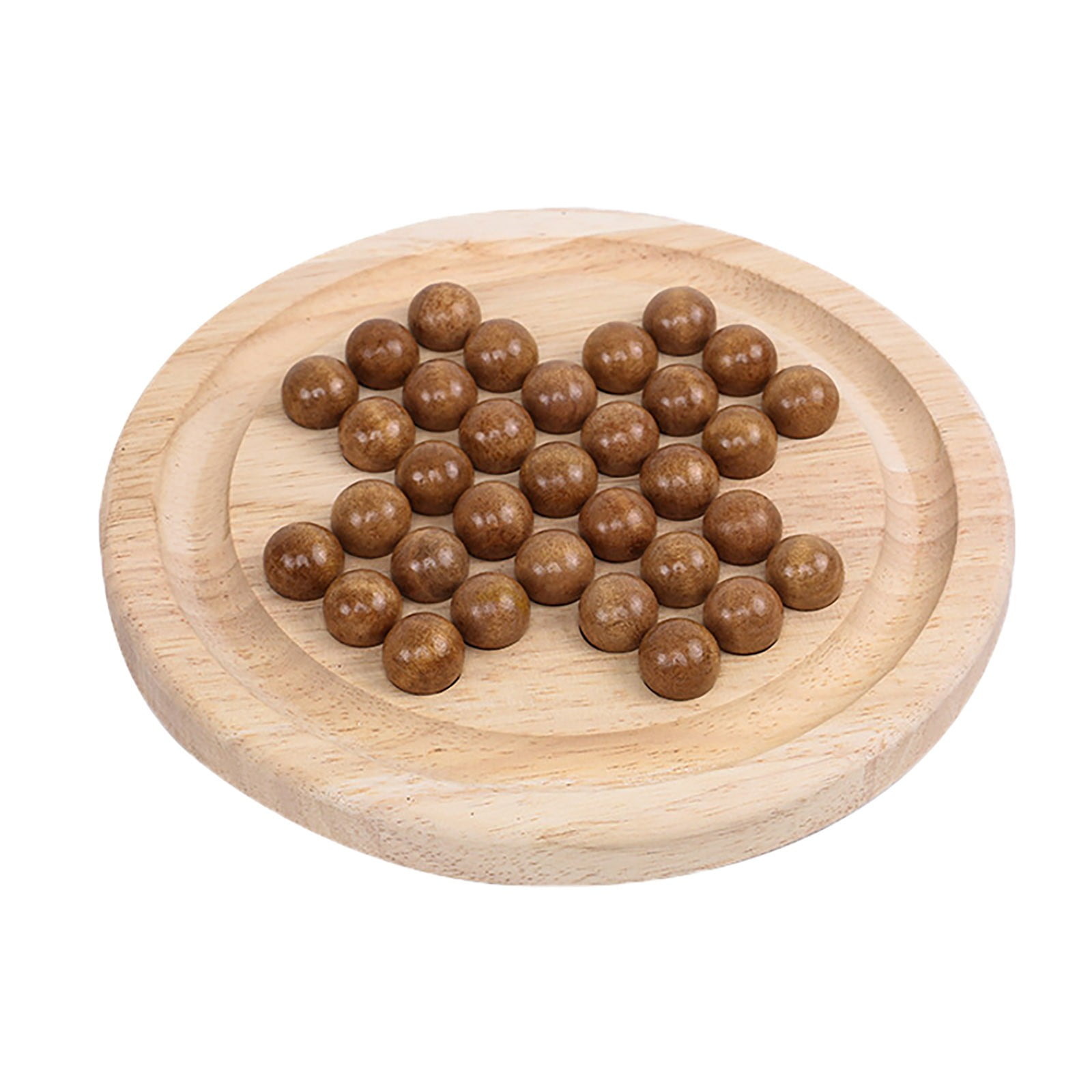 LYINGF Wooden Solitaire Game –Peg Solitaire Puzzle Toy - Classic Board ...