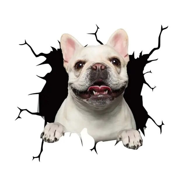 LYKX Auto Rear Window Puppy Broken Window Stickers Electrostatic 3D ...