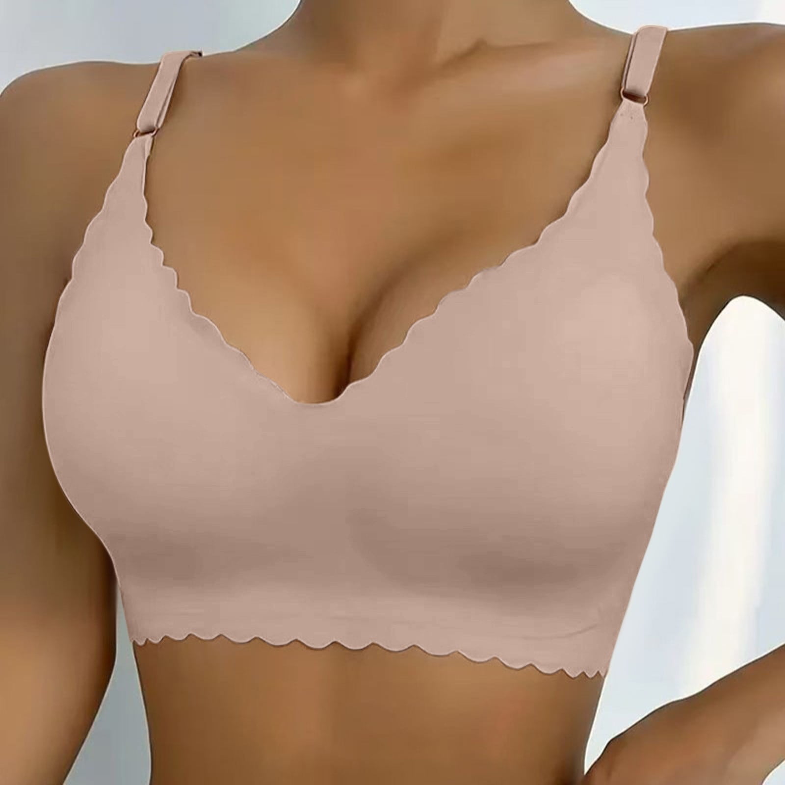 LYL Deep V Petal Wireless Bras, Deep V Petal Soft Wireless Comfortable Bra Nylon Spandex with 3D ...