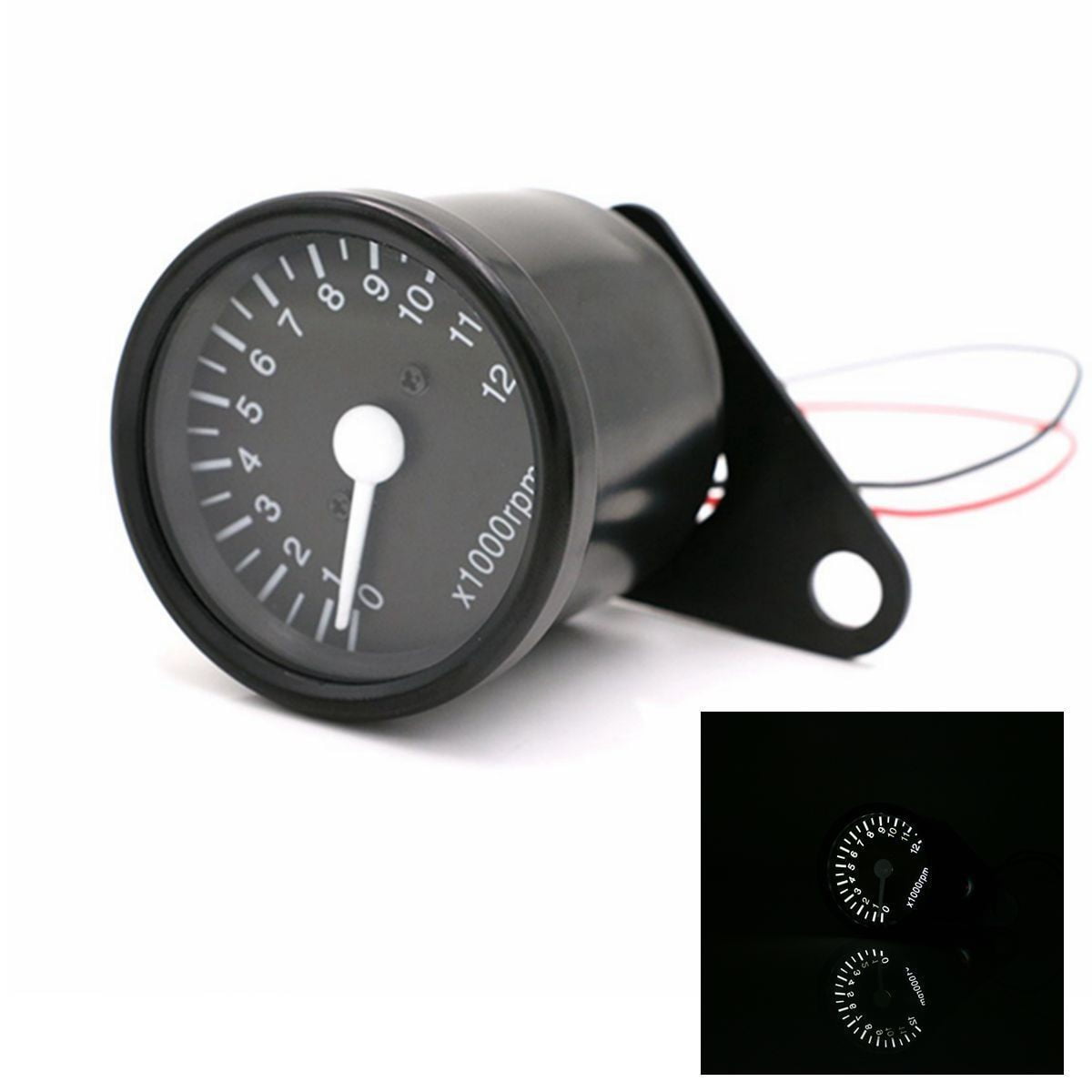 LYLONG 10000Rpm Universal LED Motorcycle Tachometer Speedometer Gauge ...