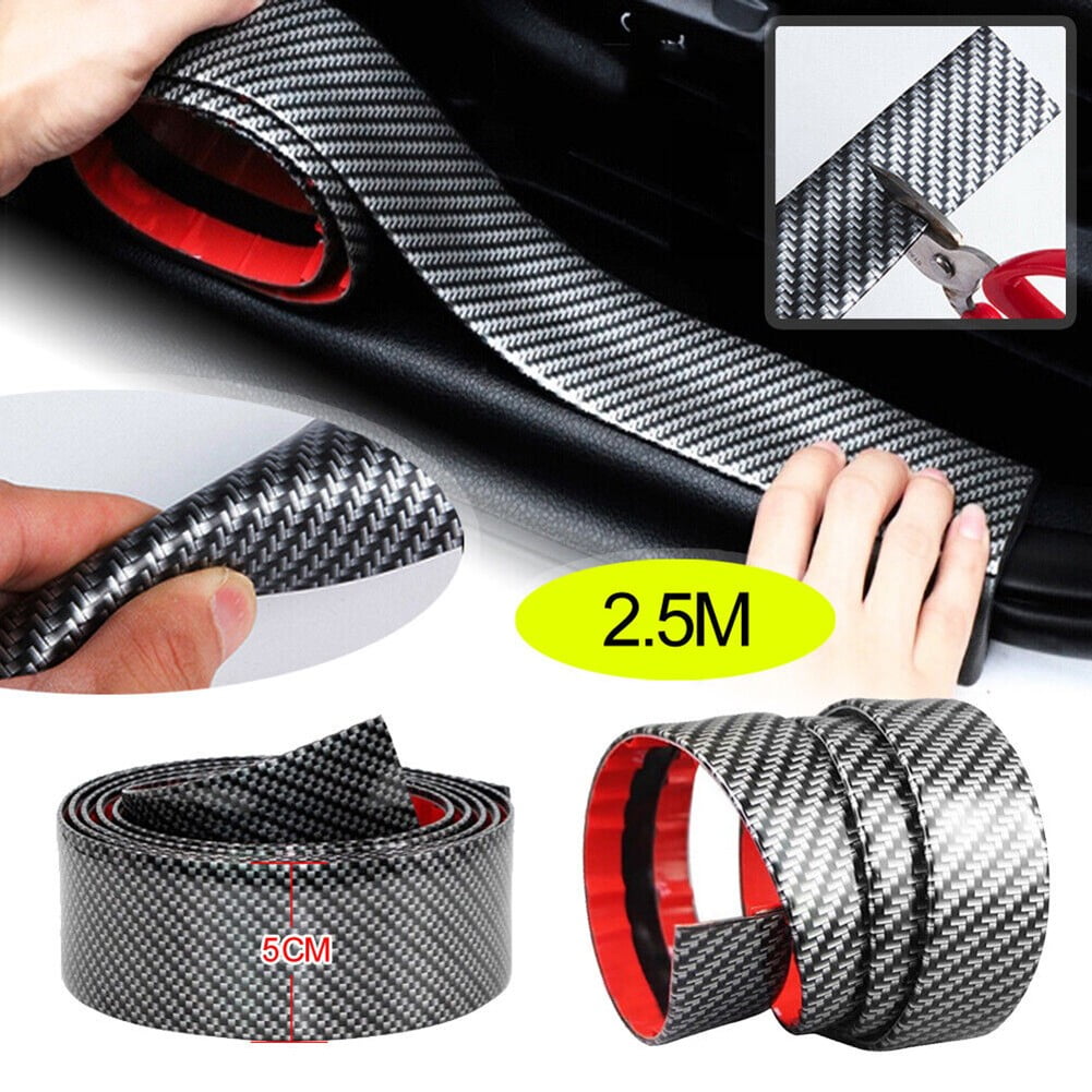 LYLONG 2.5M Carbon Fiber Car Door Sill Scuff Step Plate Panel Bumper ...