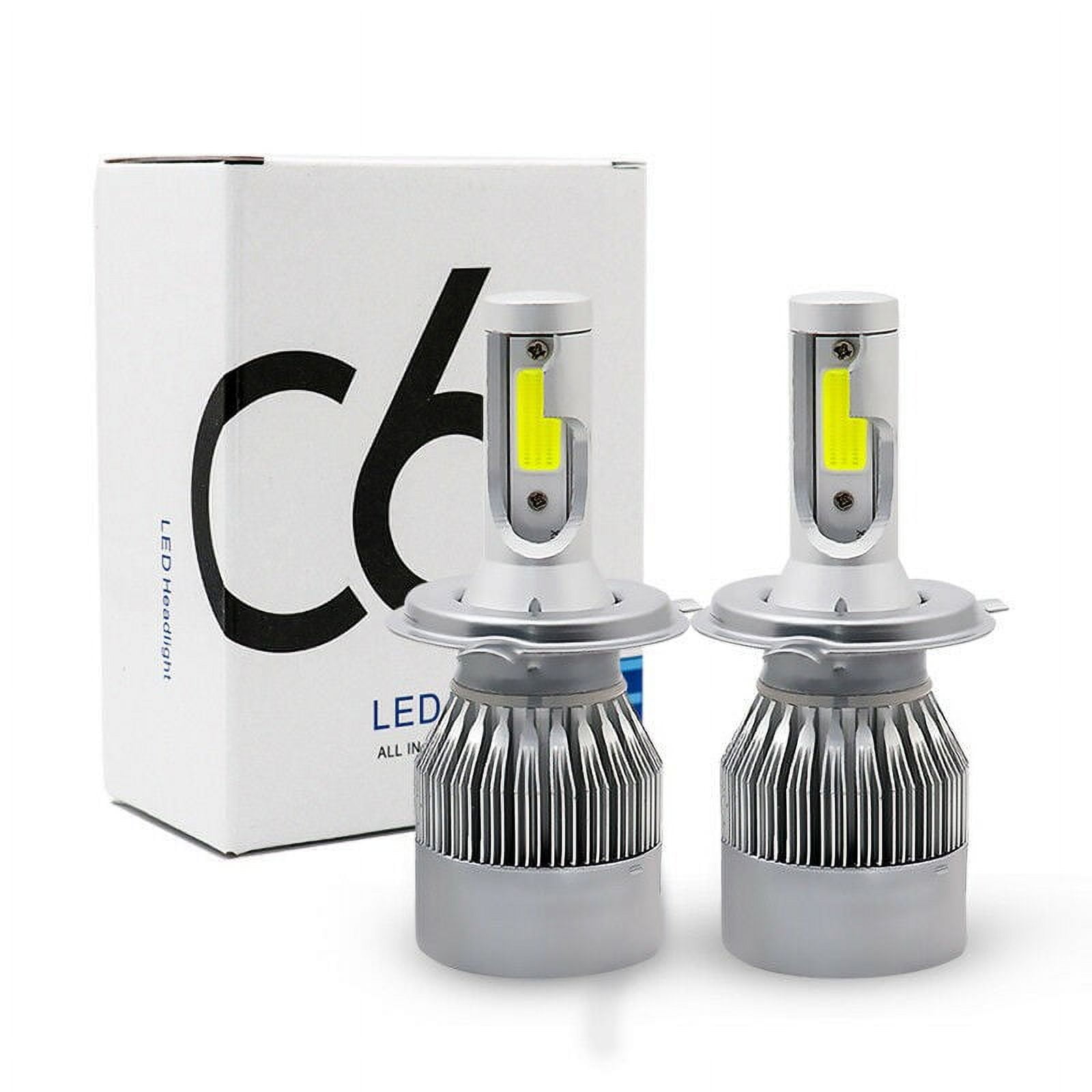 LYLONG 2Pcs Cob H4 LED 200W 40000Lm Car Headlight Set Hi/Lo Beam Auto ...