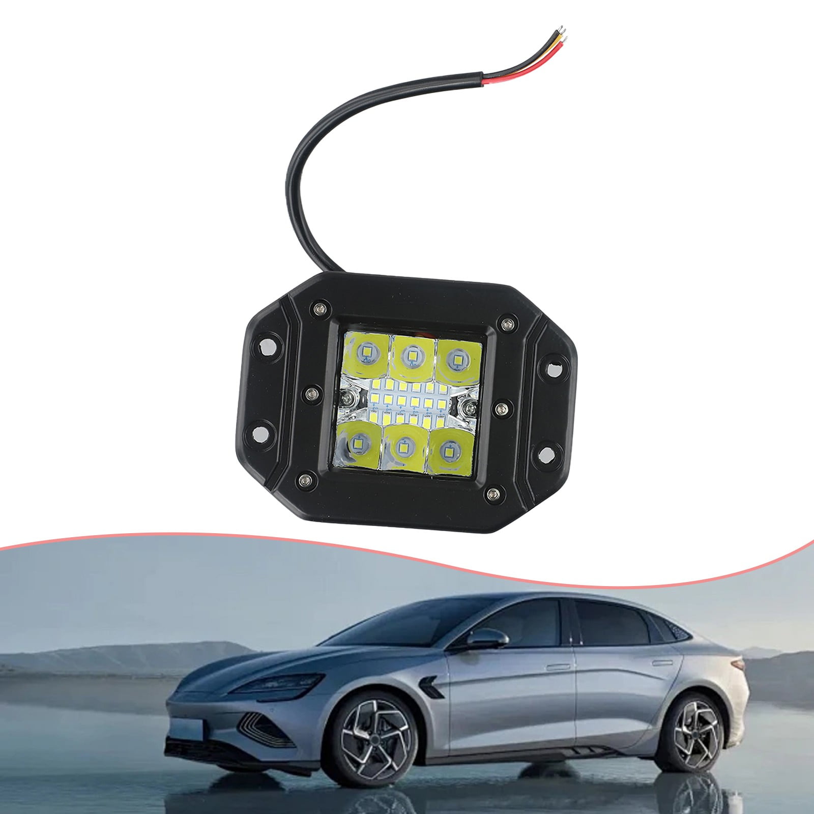 LYLONG 5" Flush Mount LED Work Light Bar Offroad 12V 24V Spot Flood LED ...