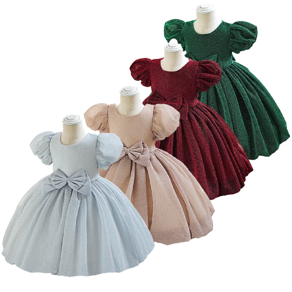 LYMAYTER 1-7Y Toddler Girls Flower Pageant Princess Party Dress A-Line ...