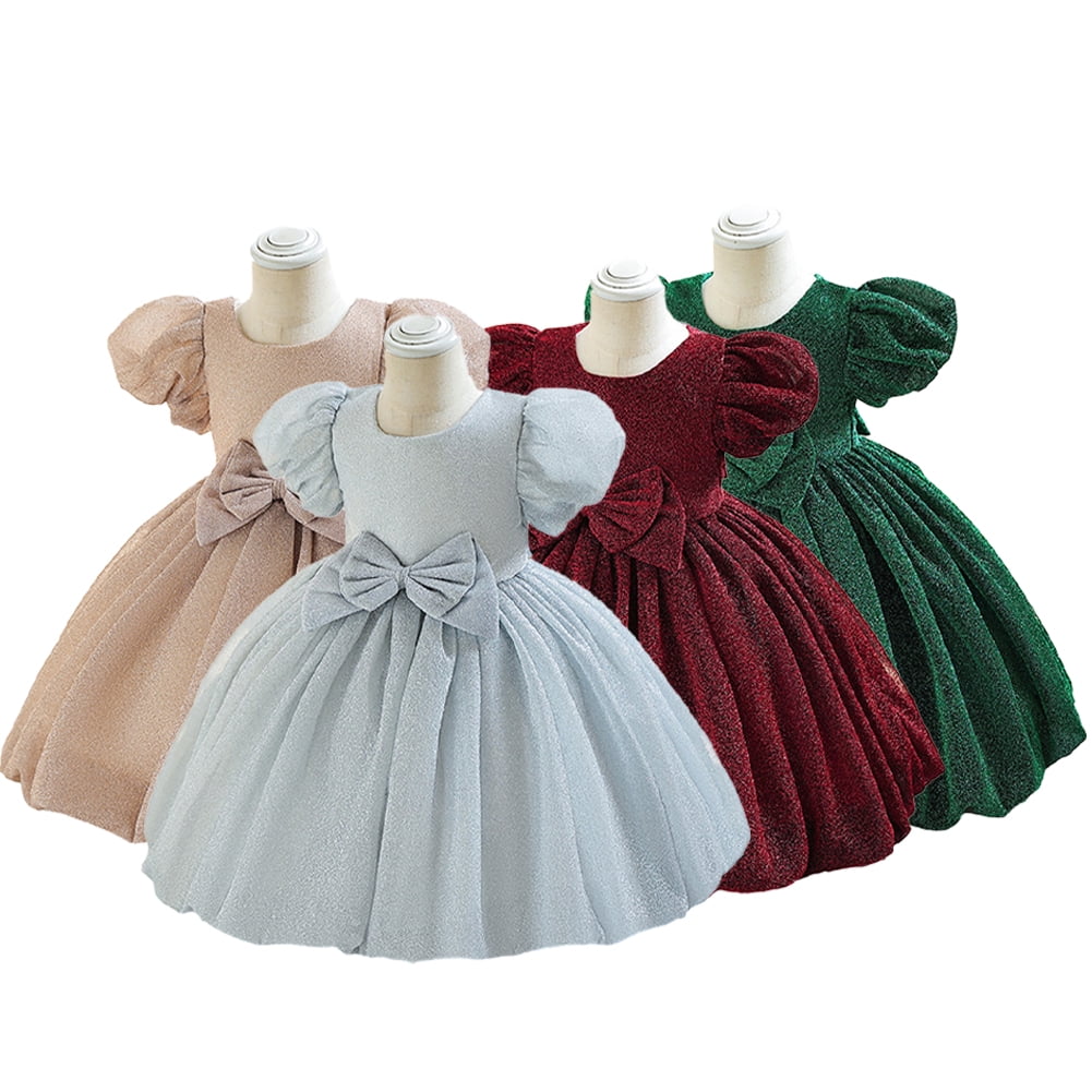 LYMAYTER 1-7Y Toddler Girls Flower Pageant Princess Party Dress A-Line ...