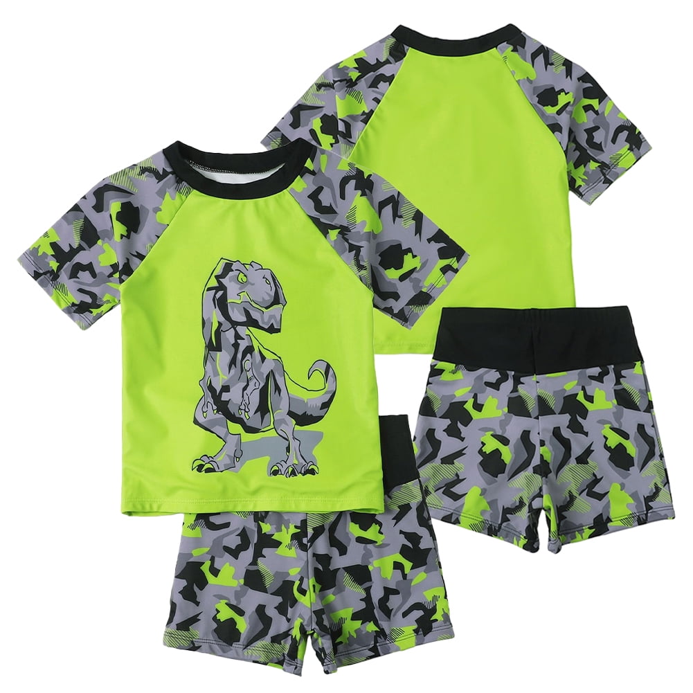 LYMAYTER 2PCS Kids Boys Summe Bathing Suit Outfit Cartoon Short Sleeve ...